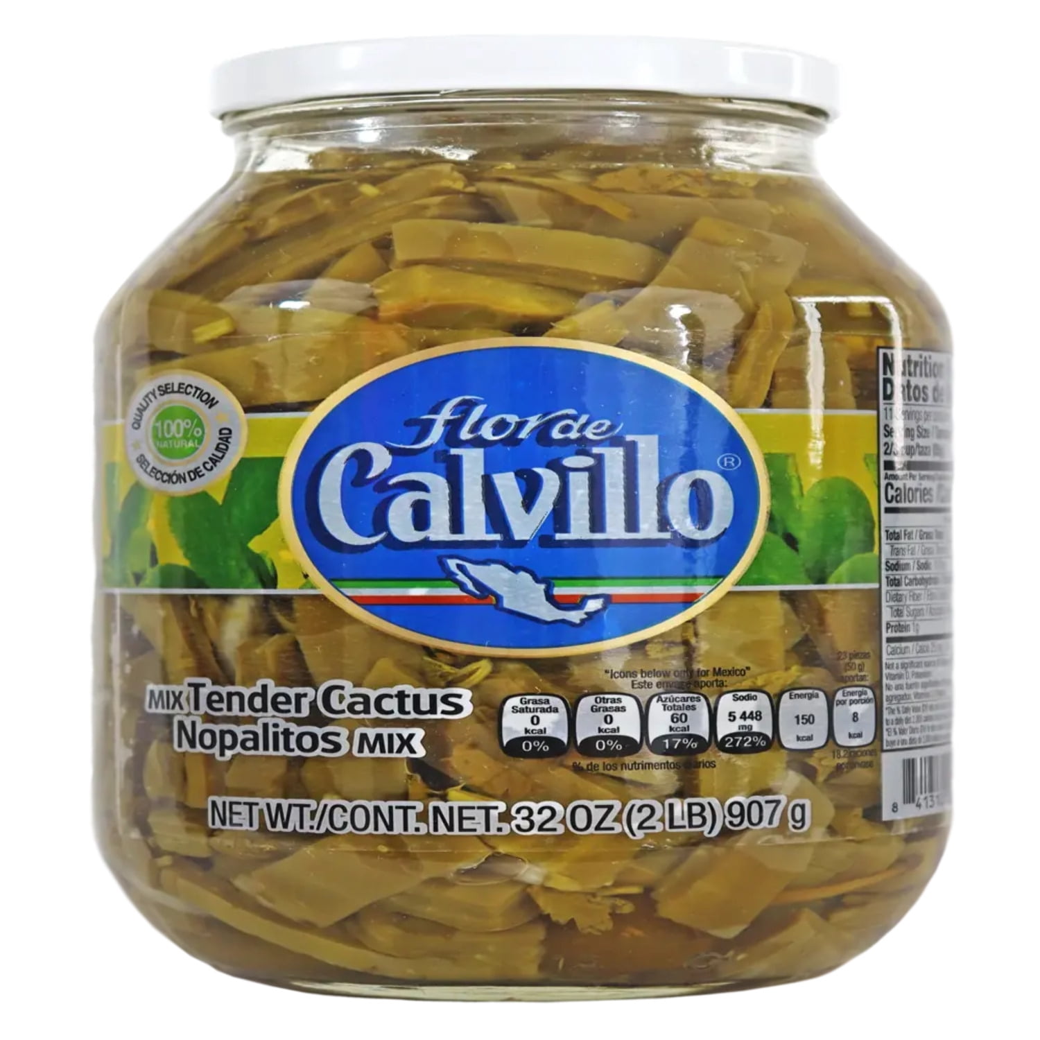 Flor de Calvillo Nopalitos (Cactus) 32 oz - Walmart.com