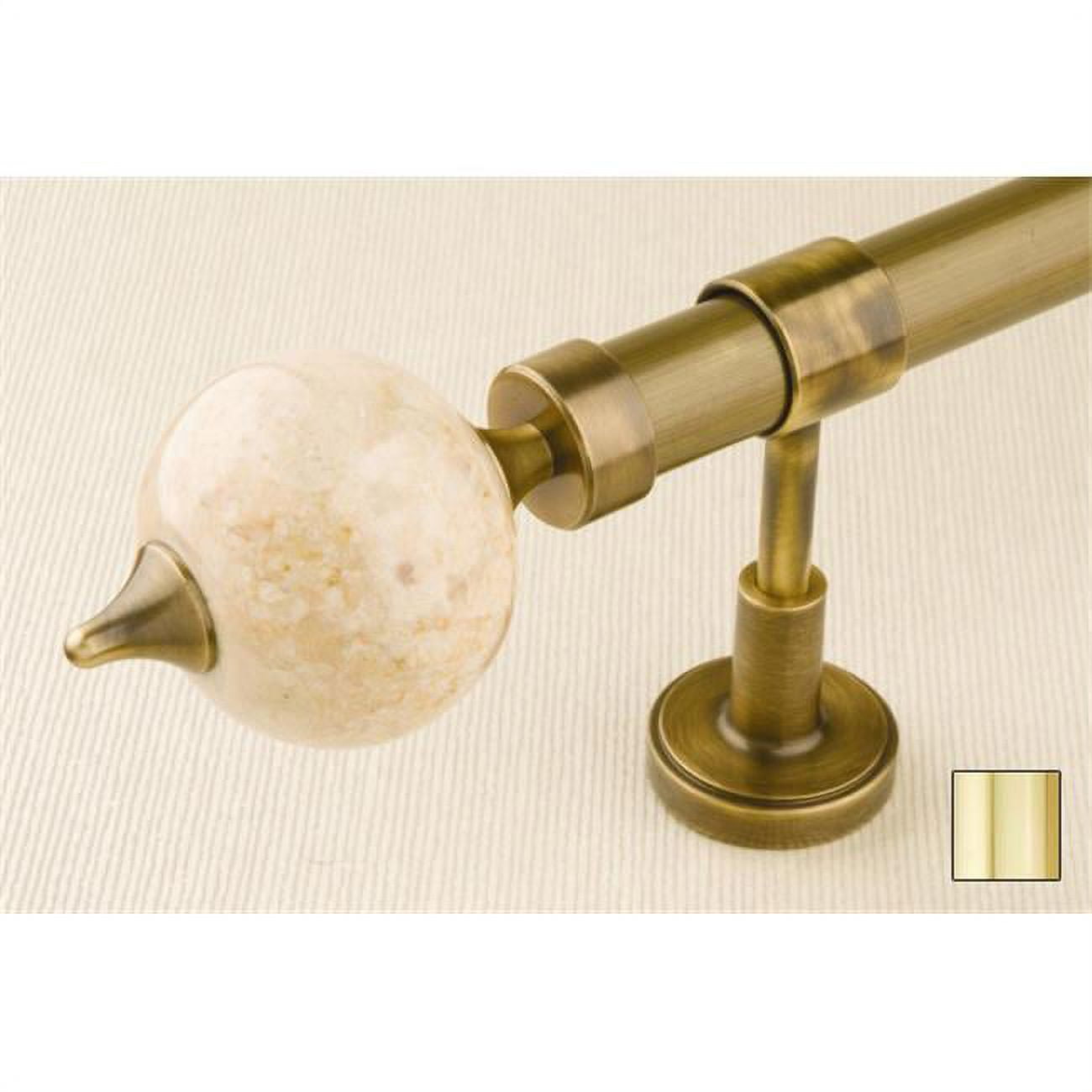Flora 1128 Curtain Rod Set - 1.25 in. - Polished Brass - 110 in ...