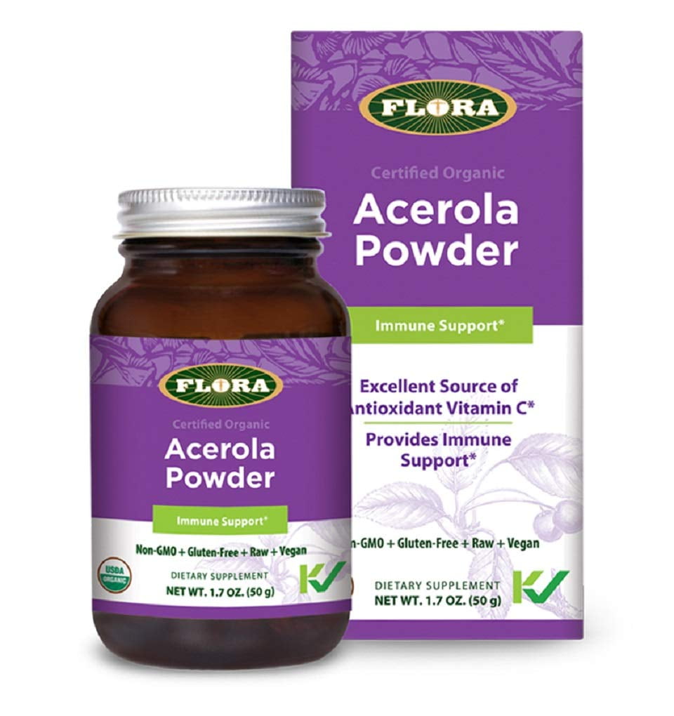 Flora - Acerola Powder, Daily Immune Booster with Vitamin C, Gluten ...
