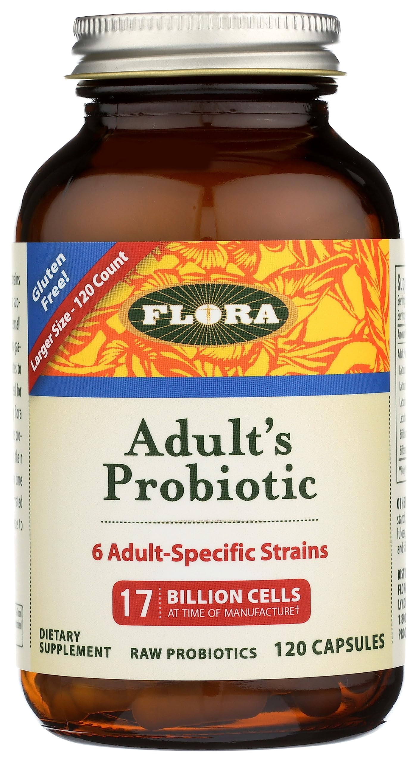 Flora - Adult's Probiotic Blend, Six Adult-Specific Strains, Gluten ...