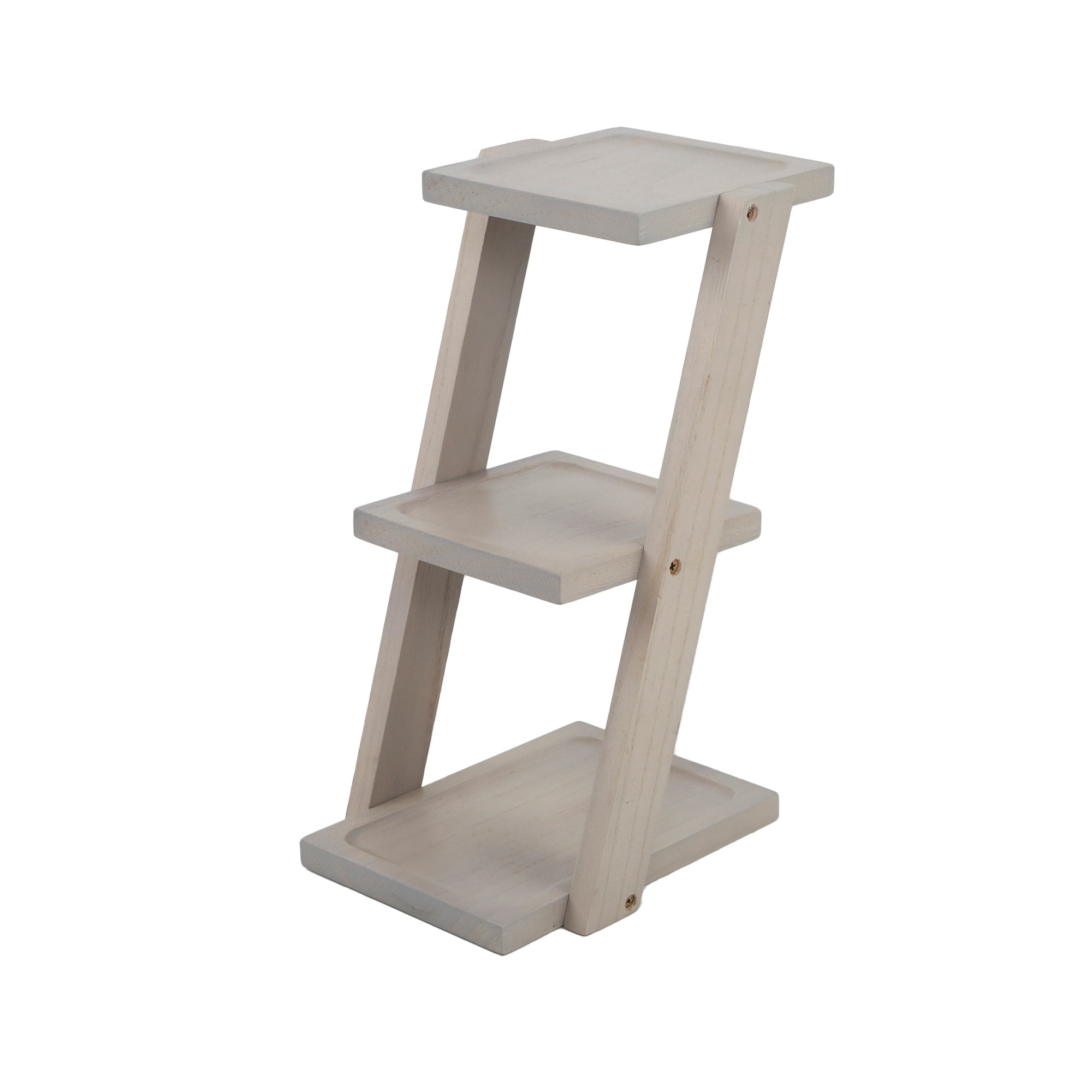 Flora Bunda 13"H 3-Tier Foldable Shelf Grey - Wood - Walmart.com
