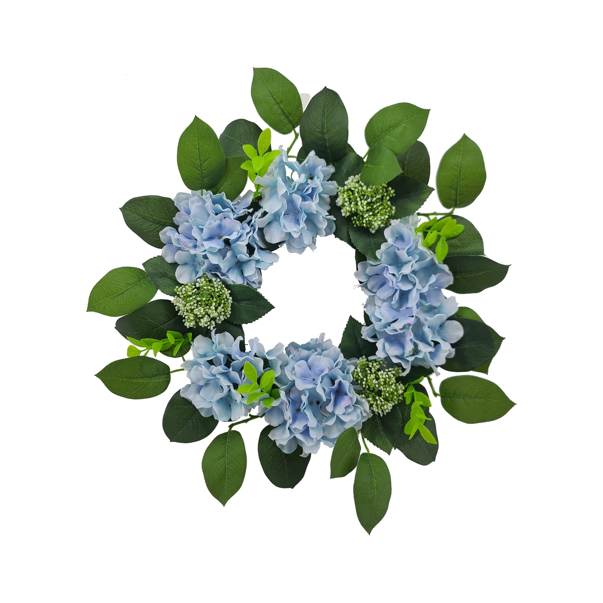Flora Bunda 18 in H x 18 in W x 4.5 in D Hydrangea Wreath - Walmart.com