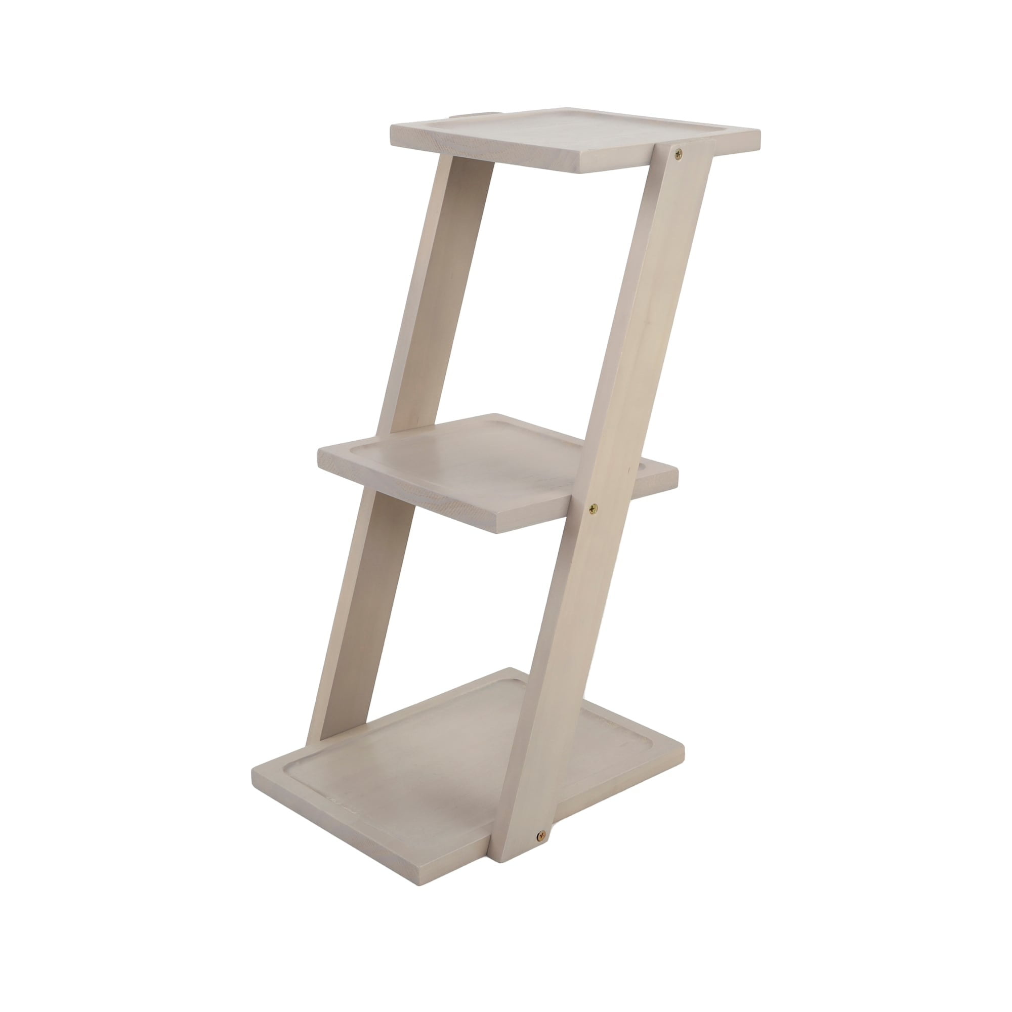 Flora Bunda 19"H 3-Tier Foldable Shelf Grey - Wood - Walmart.com