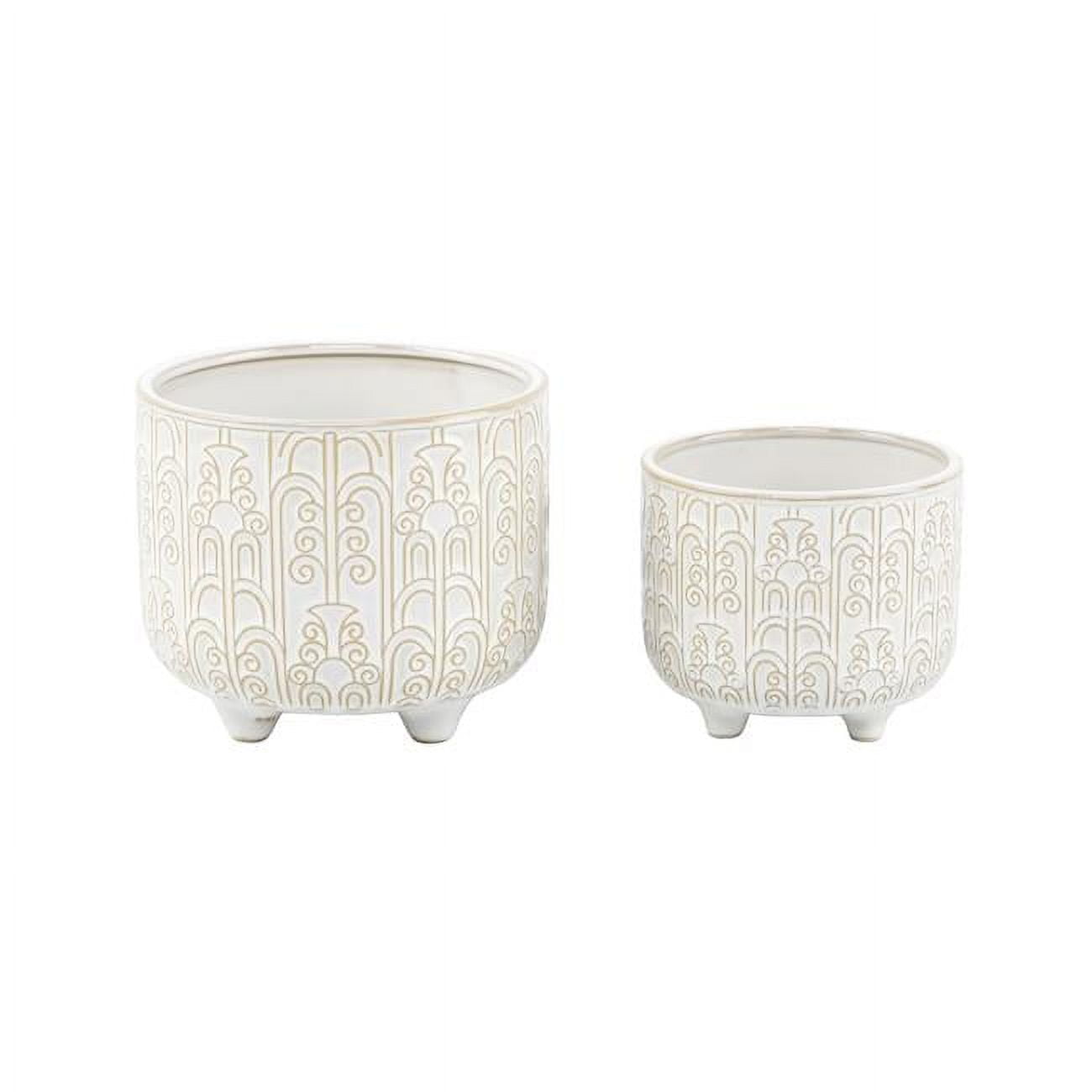 Flora Bunda 6' & 4.75' Vintage Footed Ceramic,Ivory,Set of 2 - Walmart.com