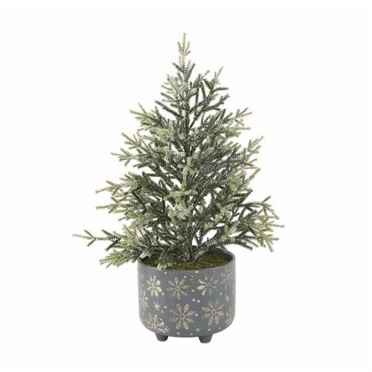 Flora Bunda CH1960E-GY 18.5'H Frosted Xmas Tree in 6' GY Snowflakes ...