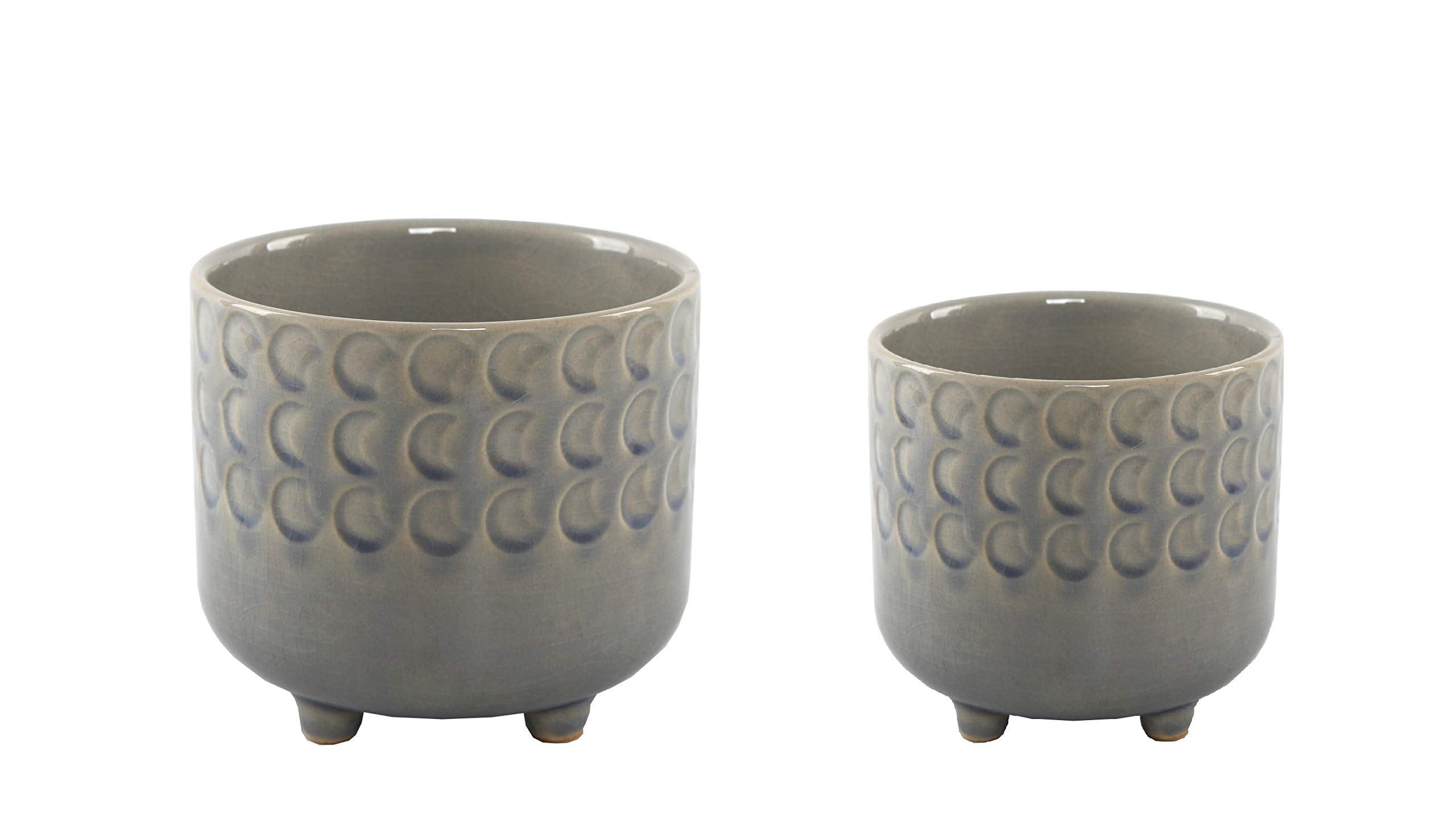 Flora Bunda 6 in & 4.75 in Small Moon Phase Ceramic Footed Planter,Set ...