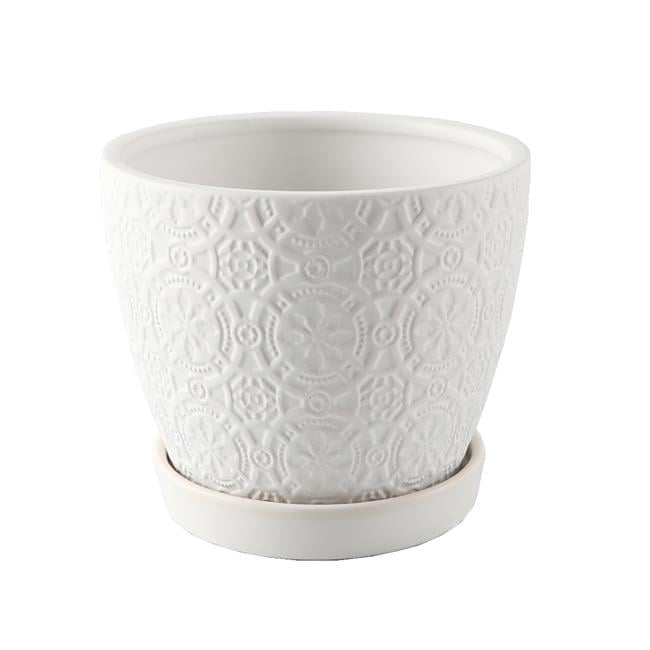 Flora Bunda CT1485E-MTWH 5.75' Catheral CERAMIC W/ SAUCER - Walmart.com