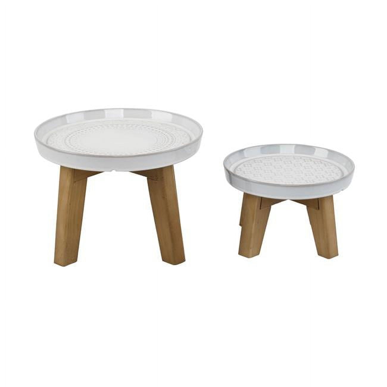 Flora Bunda CT2010E2-IVORY 10' & 8' Mayan Ceramic on Wood Stand,Set of ...