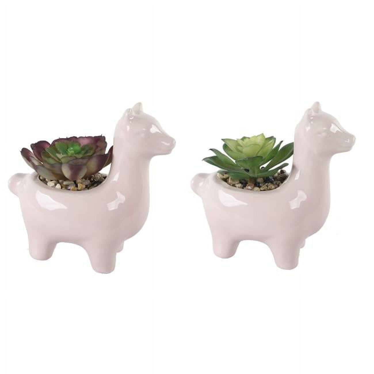 Flora Bunda Inc SET OF 2 Artificial Plant Succulent in 5.5" Llama Pot ...