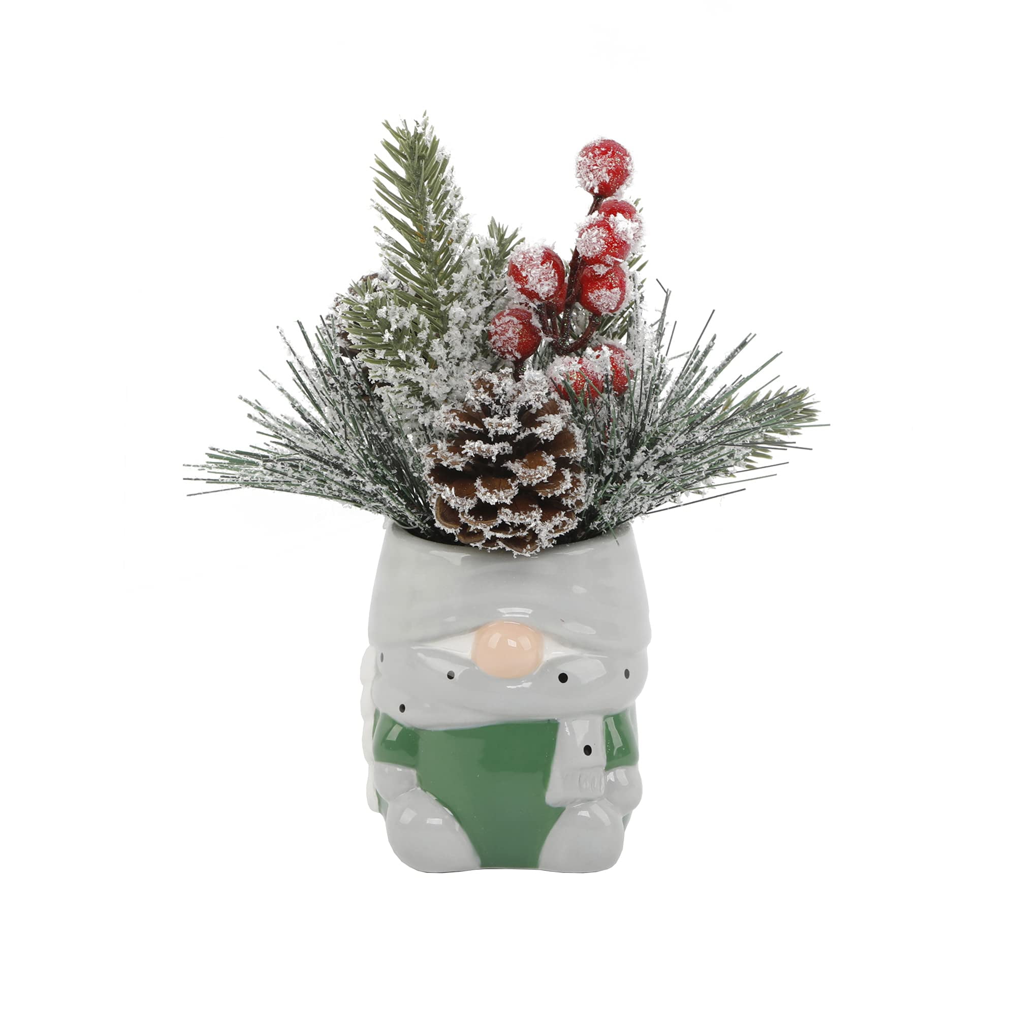 Flora Bunda Xmas Mix in Gnome Ceramic Pot 3.25X3X4 - Walmart Business ...