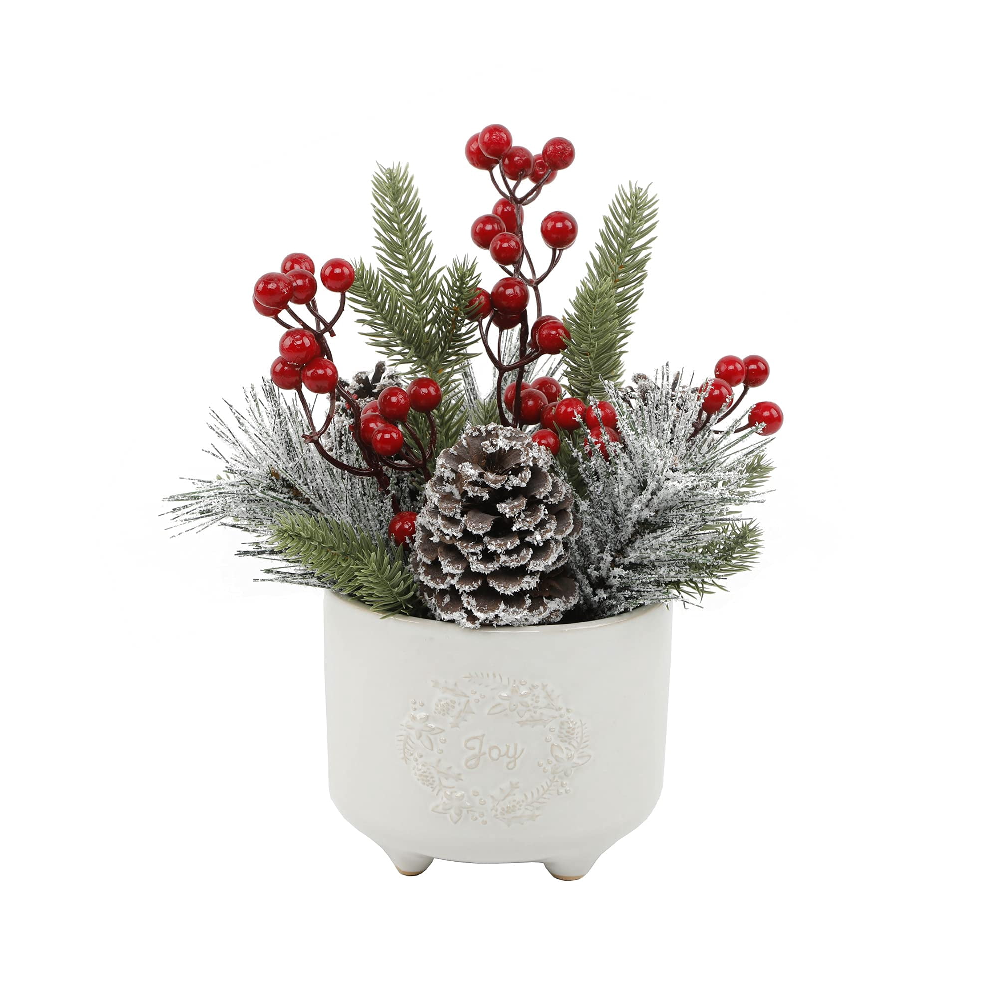 Flora Bunda Xmas Mix in Joy Wreath Ceramic Pot 6X6X5 - Walmart.com