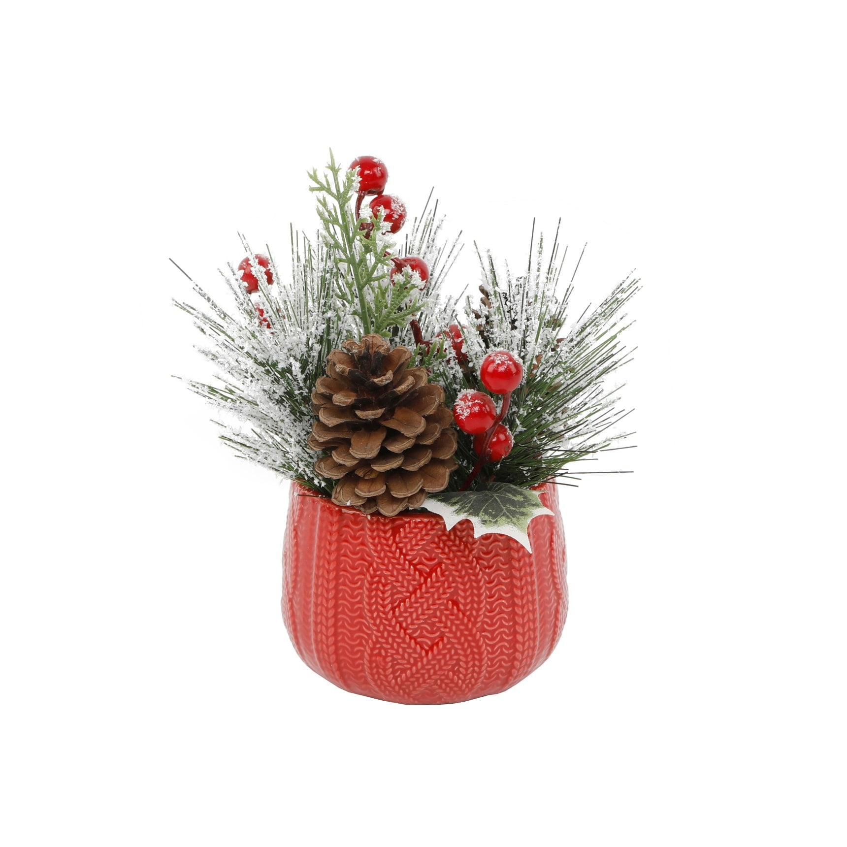 Flora Bunda Xmas Mix in Red Sweater Ceramic Pot 3.5X3.5X3 - Walmart ...
