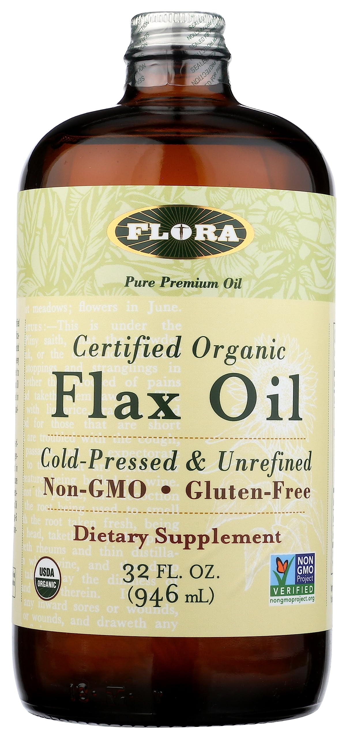 Flora Organic Flax Oil, Fresh-Pressed Liquid Supplement, 32 Oz - Walmart.com
