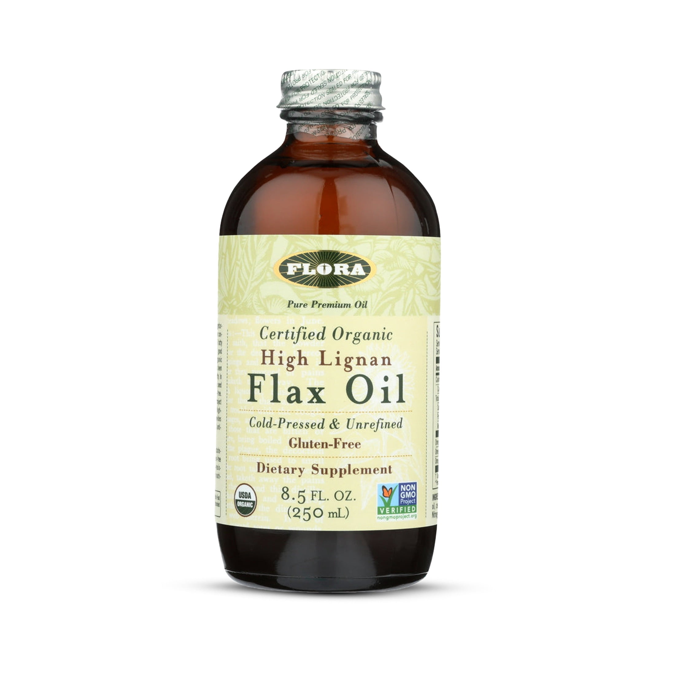 Flora Organic High Lignan Flax Seed Oil, Dietary Supplement Liquid, 8.5 ...