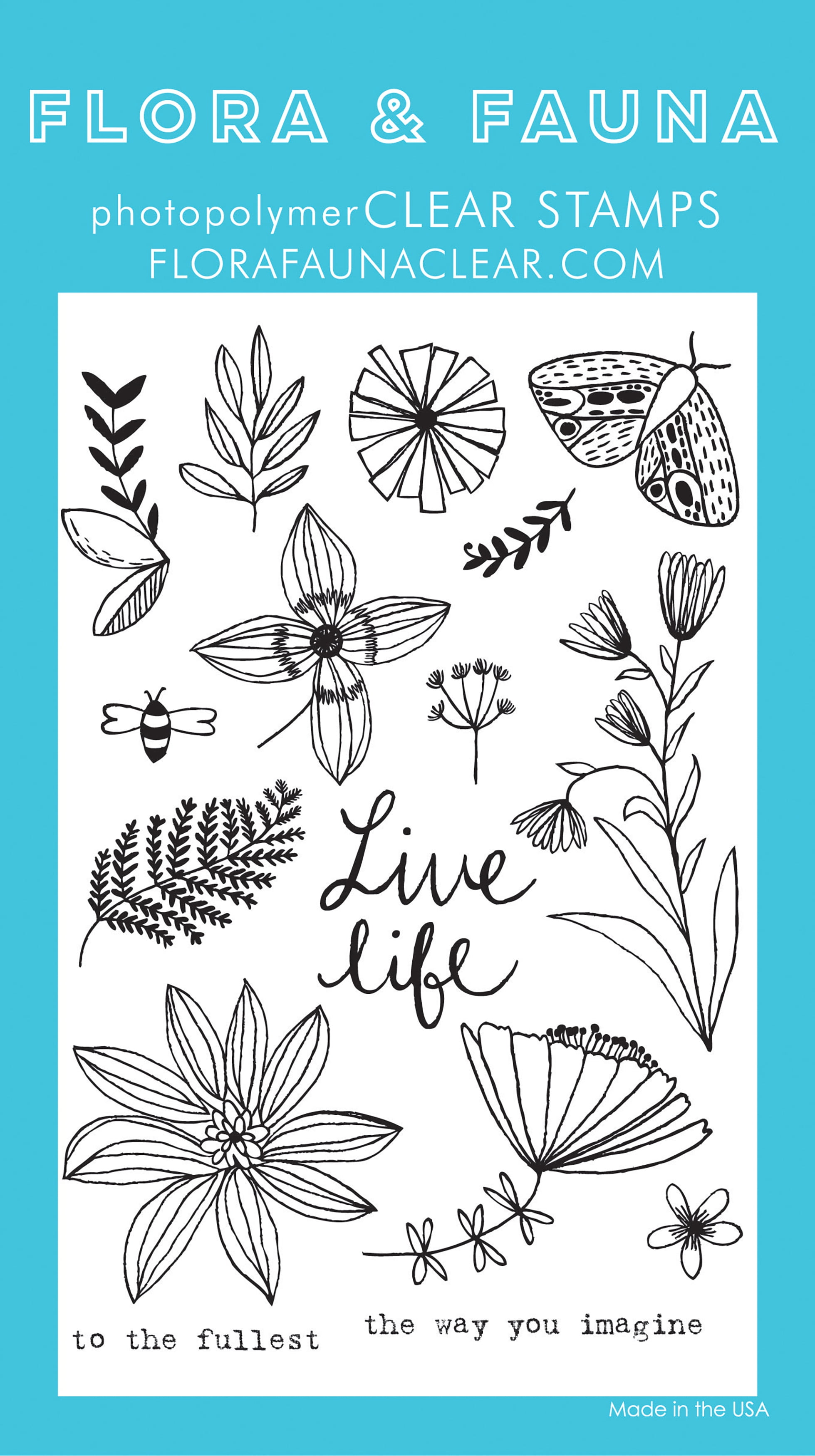 Flora & Fauna Clear Stamps 4"X6" Live Life Wildflowers - Walmart.com