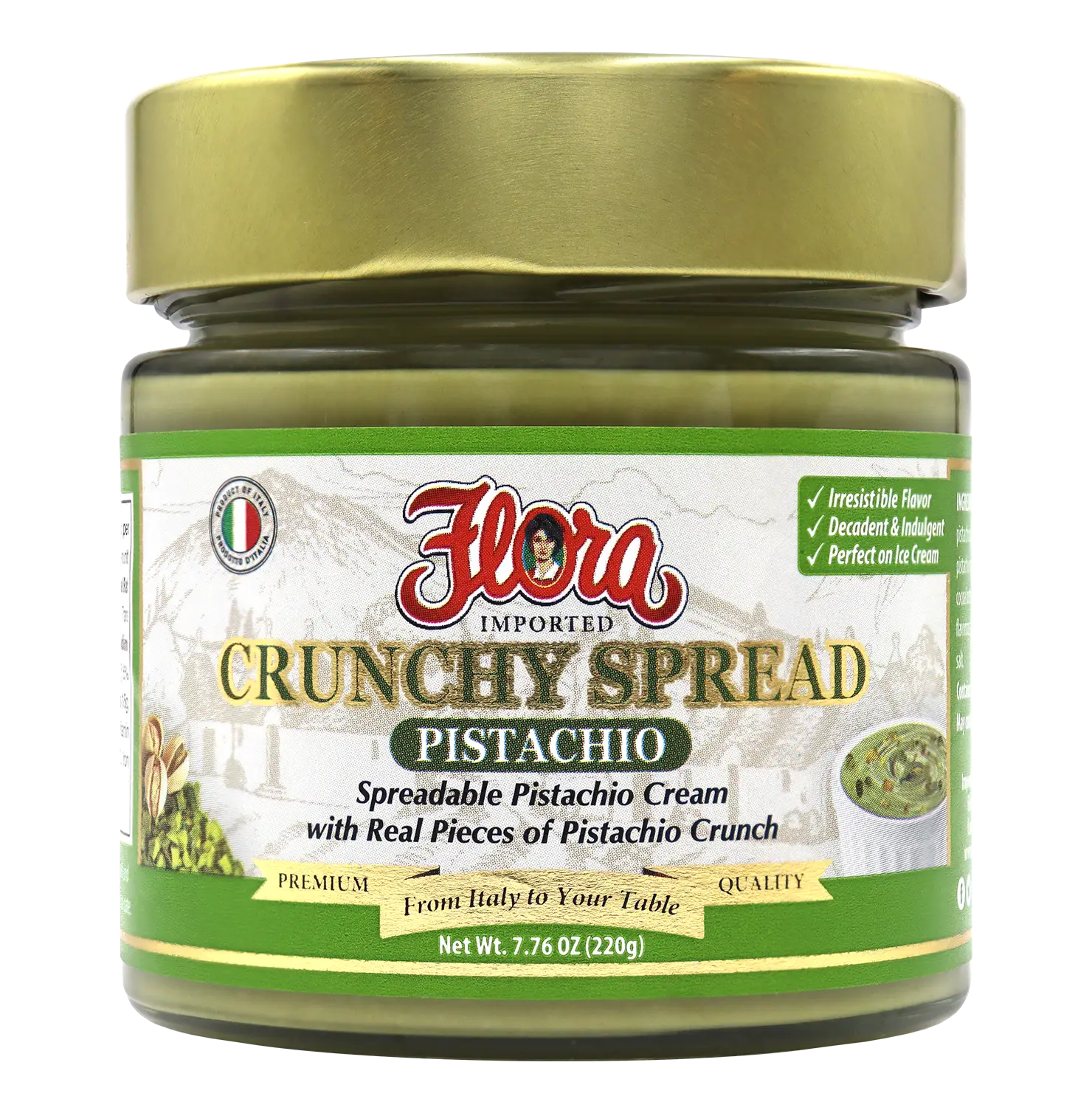 Flora Fine Foods, Pistachio Crunchy Spread, 10 oz, Naturally Sweetened ...