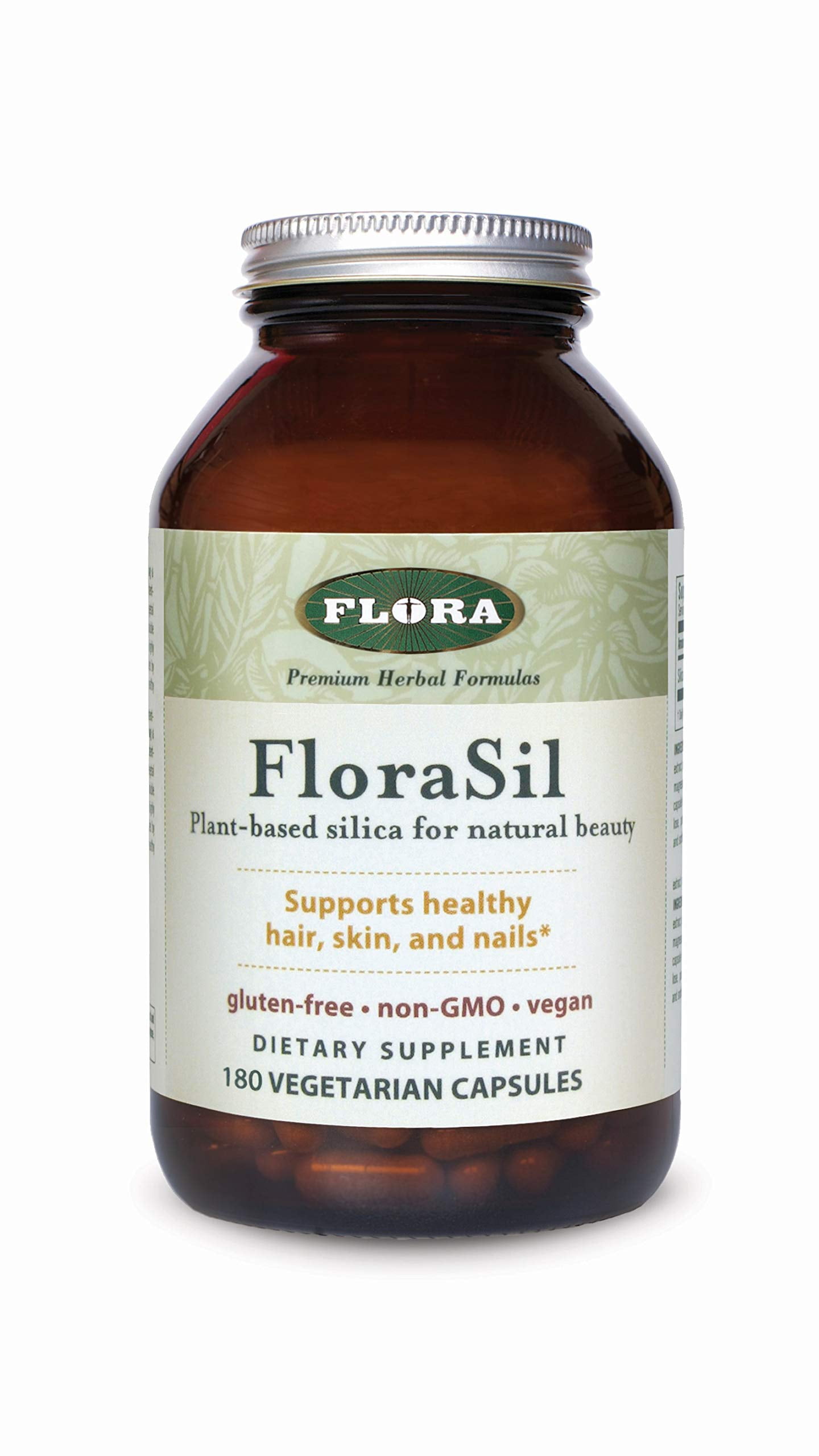 Flora - Healthy Supplements FloraSil - 180 Vegetarian Capsules for Hair ...