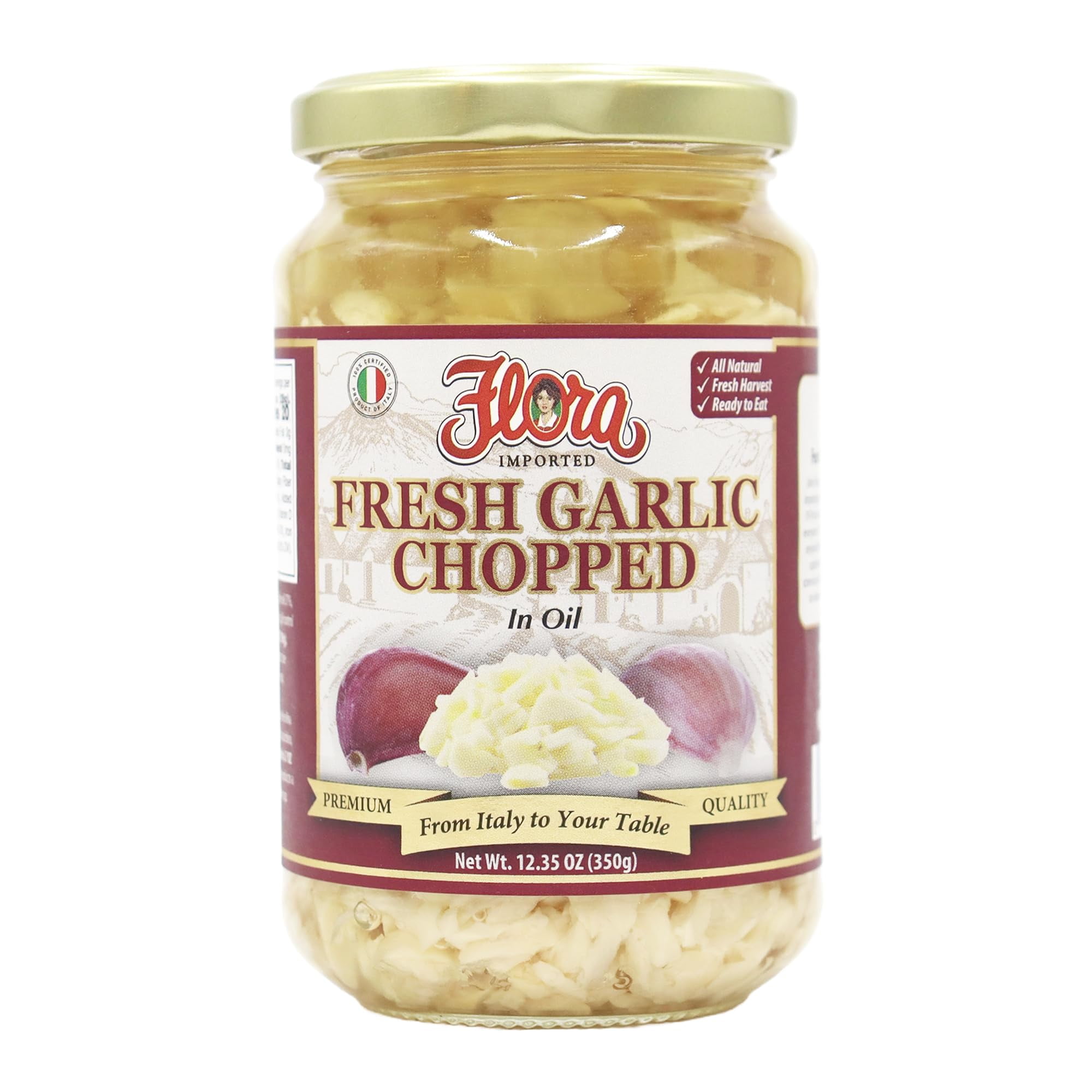 Flora Foods Italian Fresh SAF21 Garlic Chopped In Oil Mild Flavor - 12 ...