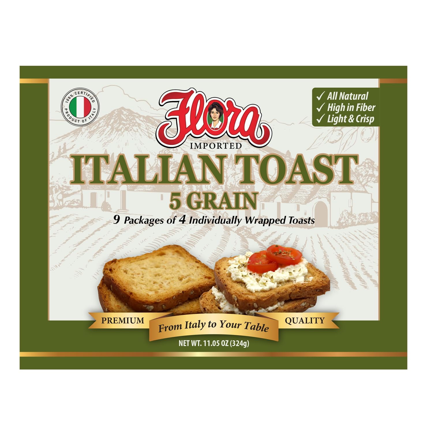 Flora Foods - Italian SSF20 Hard Toast 5 Grain (36 count) - Walmart.com