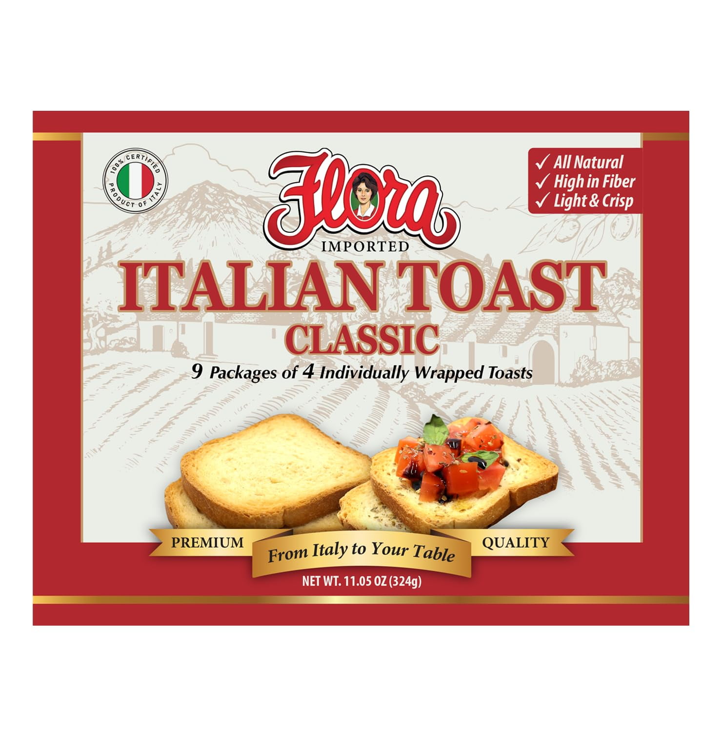Flora Foods Toast Italian MMF7 Classic - 1 Package (11.05 oz ...