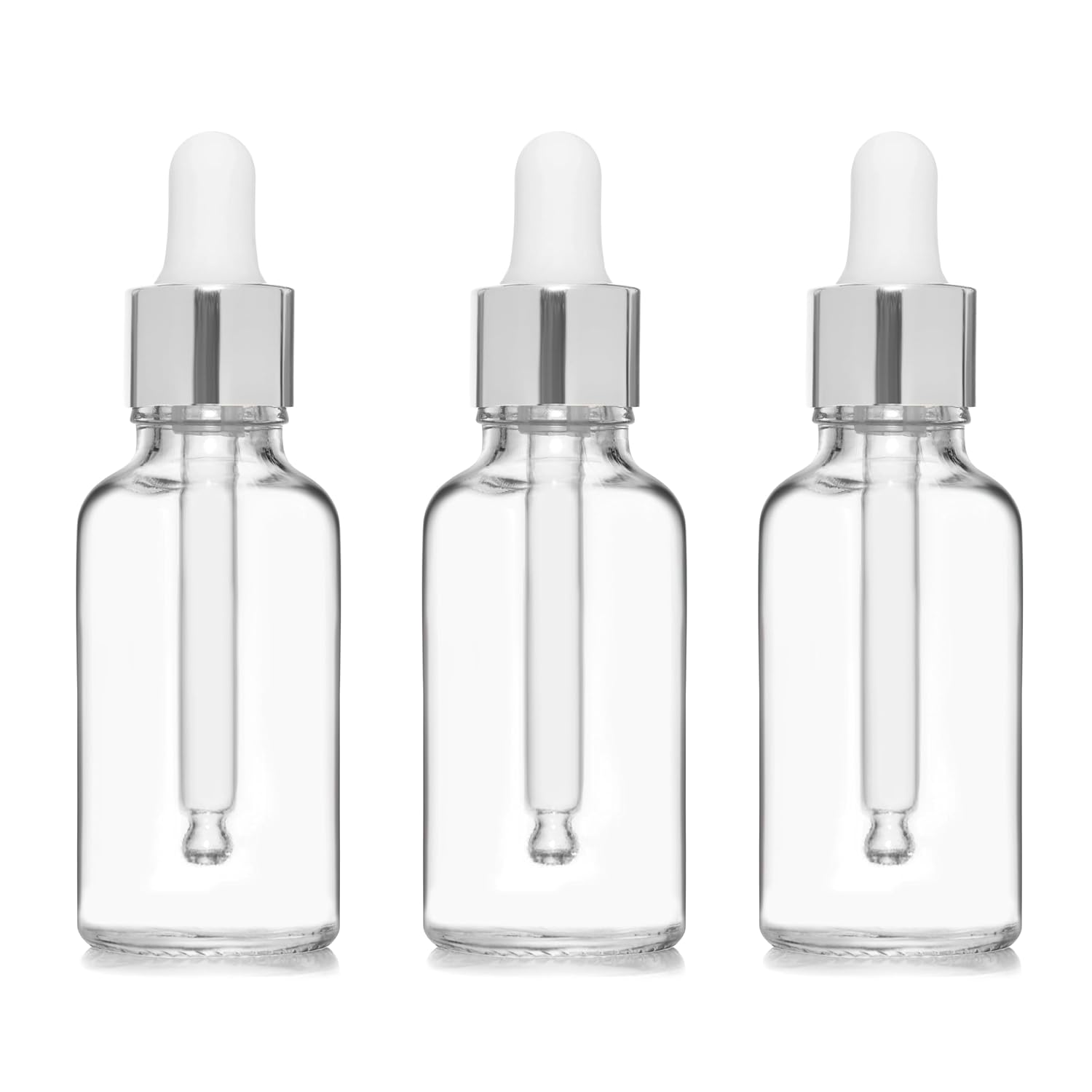Flora Fresh 30 ml Clear Transparent Glass Dropper Bottle With Silver ...