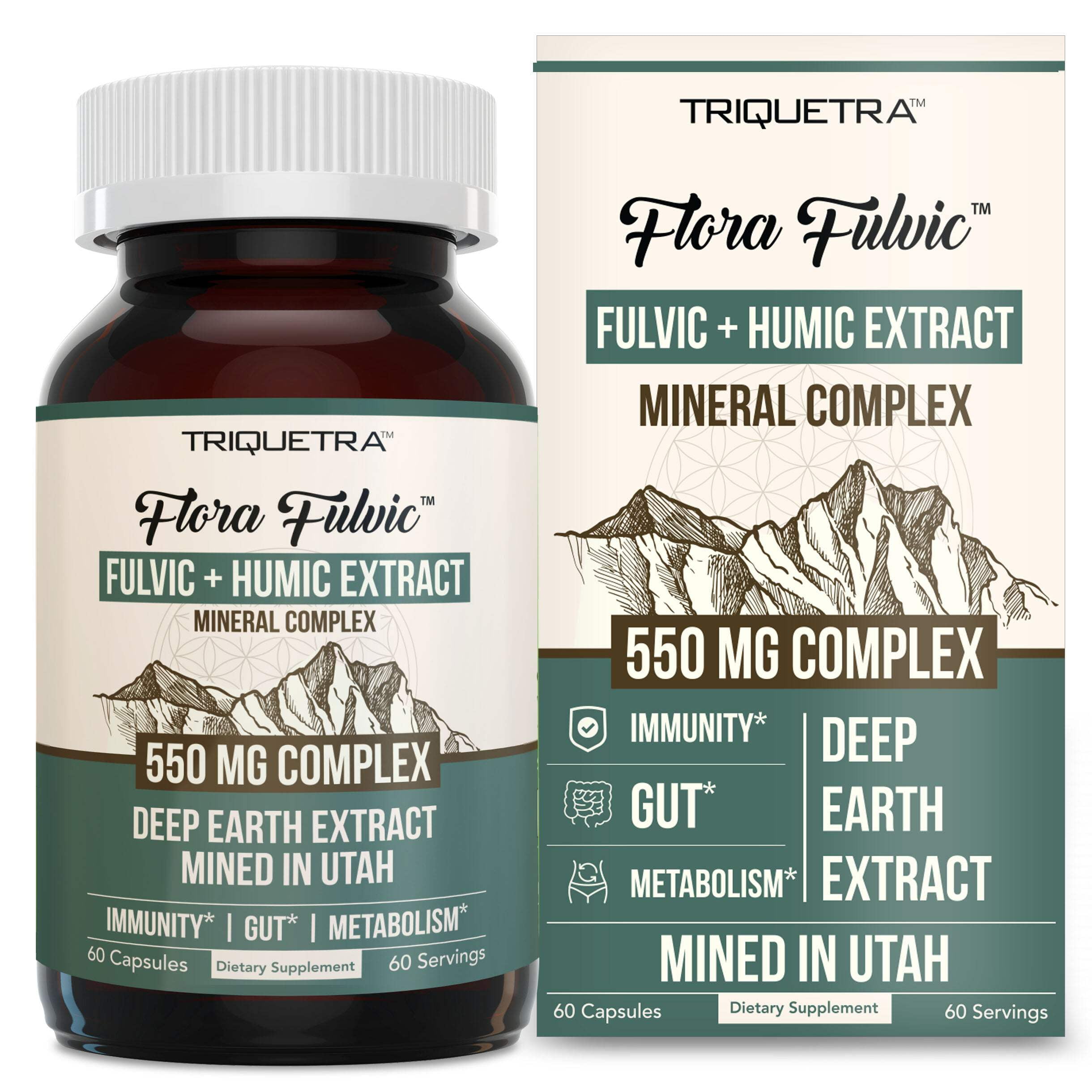 Flora Fulvic Capsules | Fulvic Acid + Humic Acid Complex – 550 mg ...