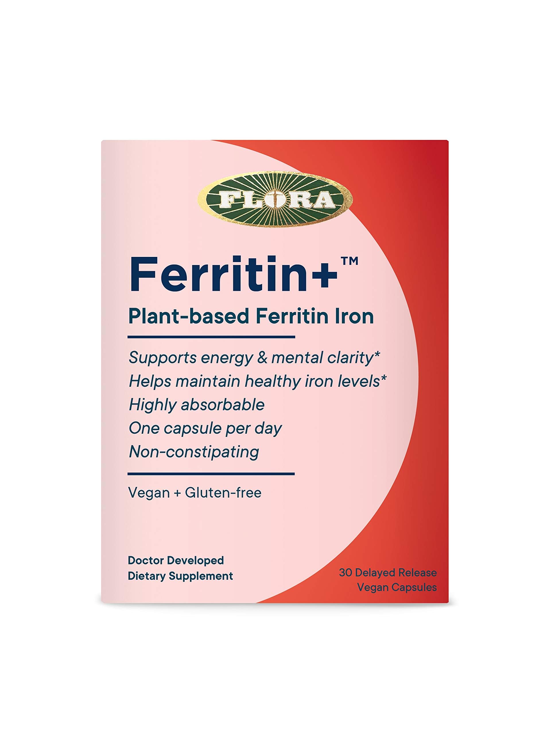 Flora- Iron Ferritin+ Plant-Based Supplement for Women - Non ...