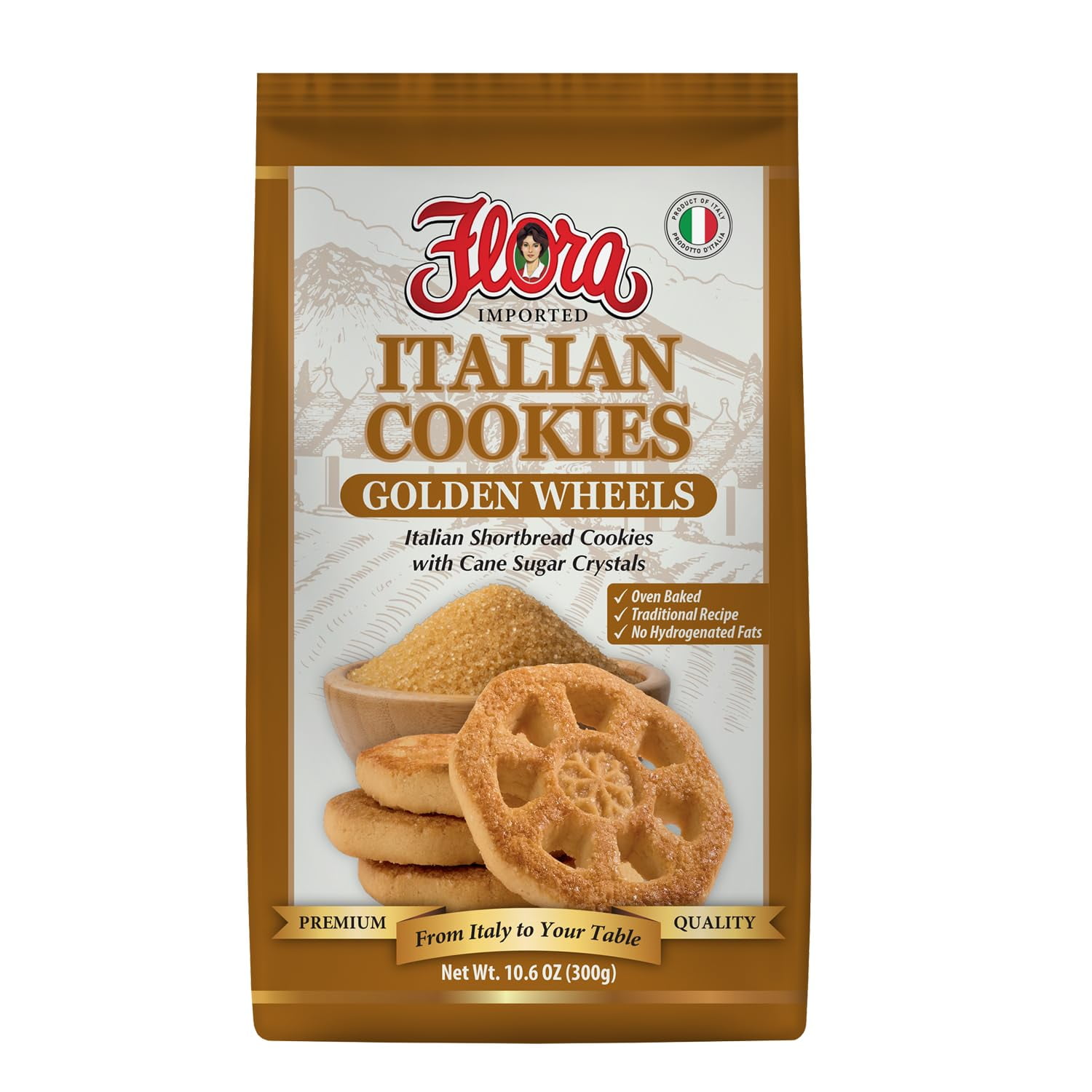 Flora Italian Cookies SCH4 Golden Wheels - Italian Shortbread Cookies ...