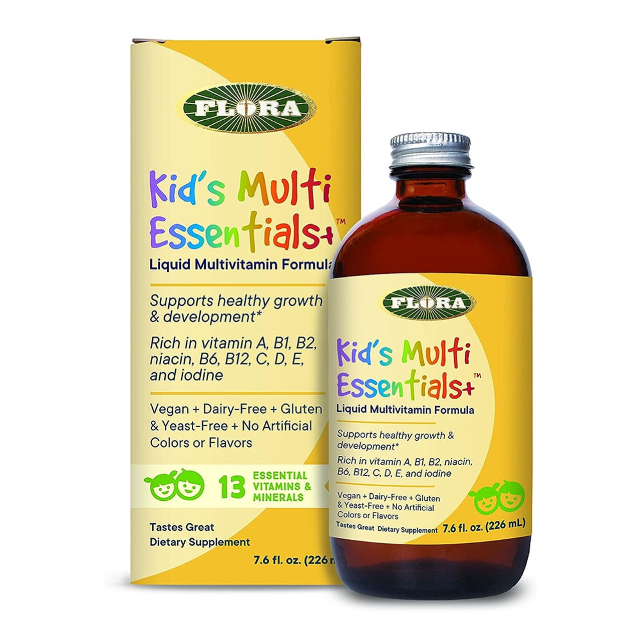 Flora Kids Multi Essentials Liquid, Healthy Growth And Development, 7.6 ...