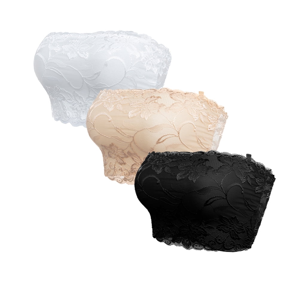 Flora Lace Bandeau Bra for Women Seamless Tube Top Layering Strapless ...