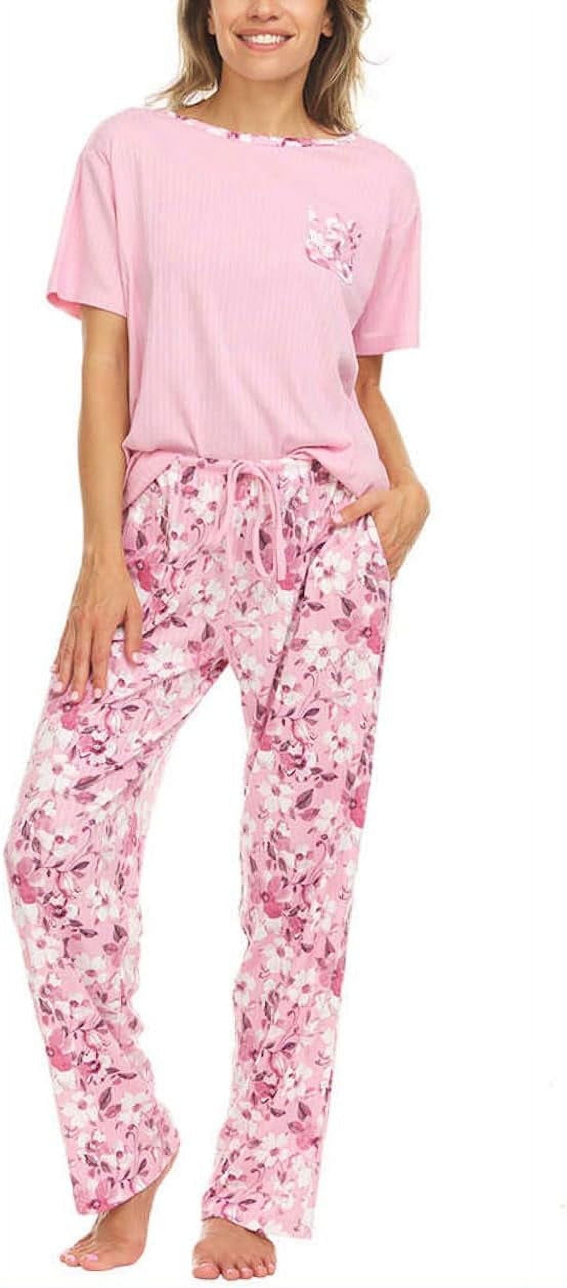 Flora Nikrooz Women 2-piece Super Soft Pajama Set (LARGE, PINK) - Walmart.com