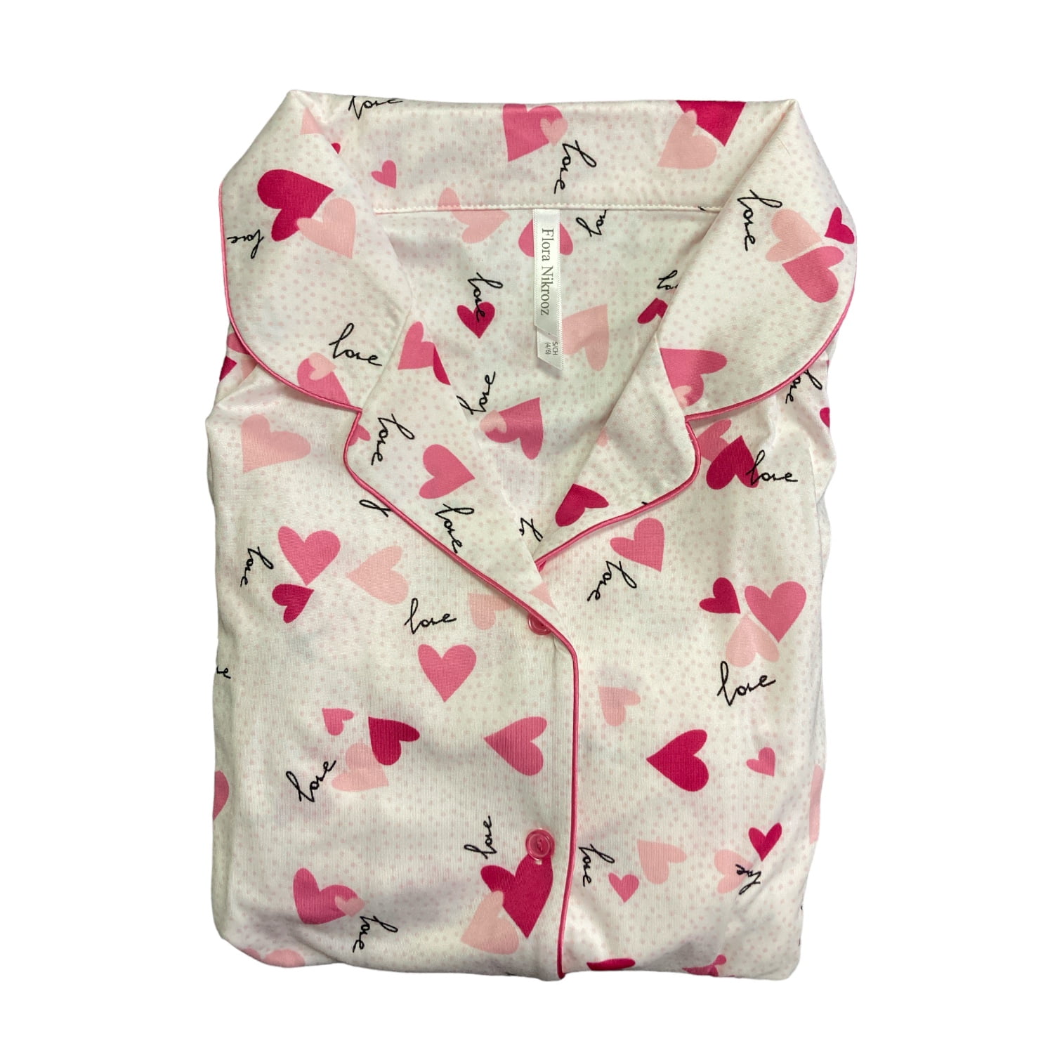 Flora Nikrooz Women's Pajama Set, Long Sleeve Notch Collar, Microfiber ...