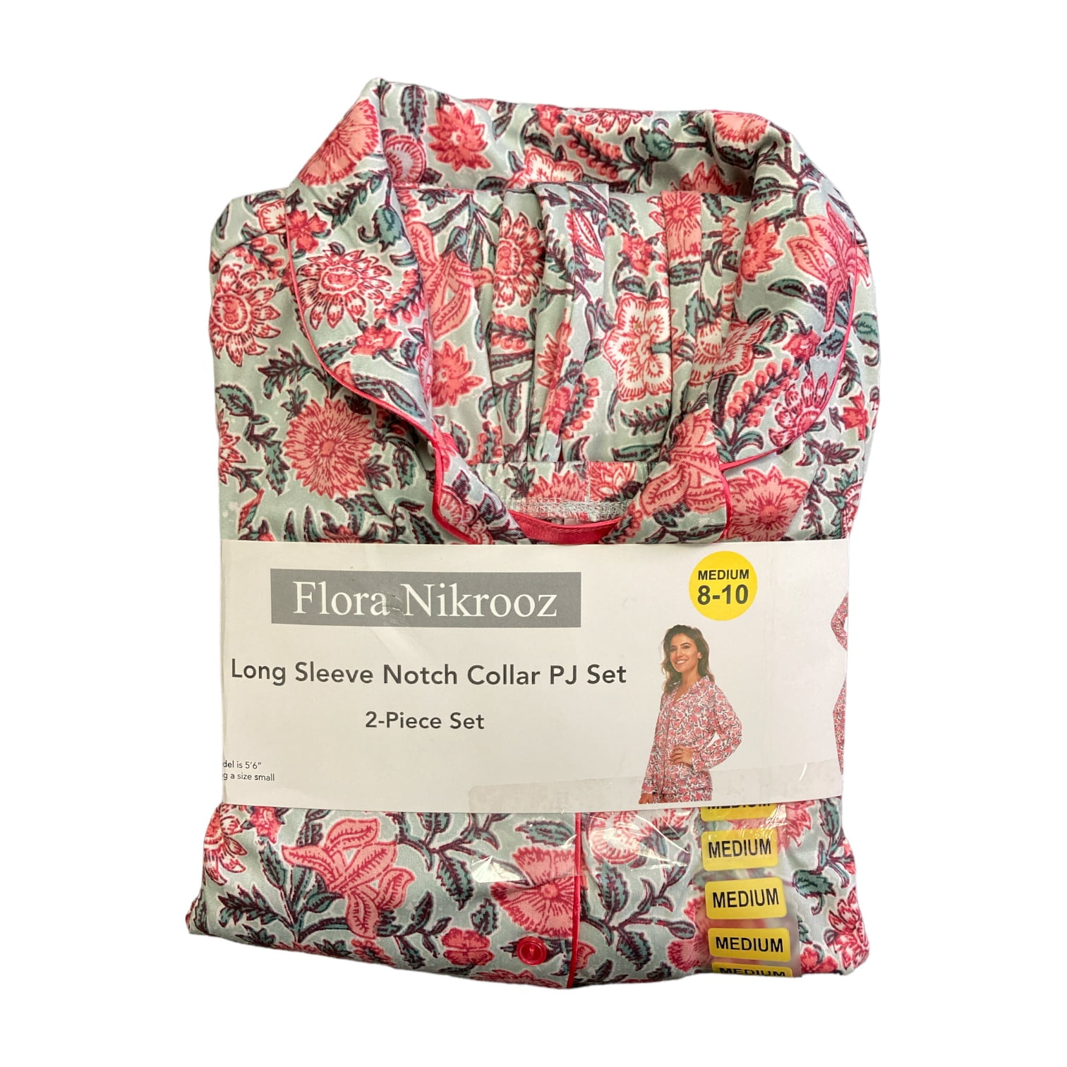 Flora Nikrooz Women's 2 Piece Long Sleeve Notch Collar and Pant Pajama ...