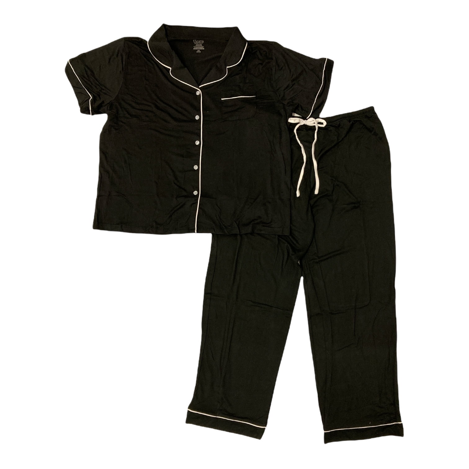 Flora Nikrooz Women's Short Sleeve Button Up Notch Collar Pajamas, 2 Piece Set - Walmart.com