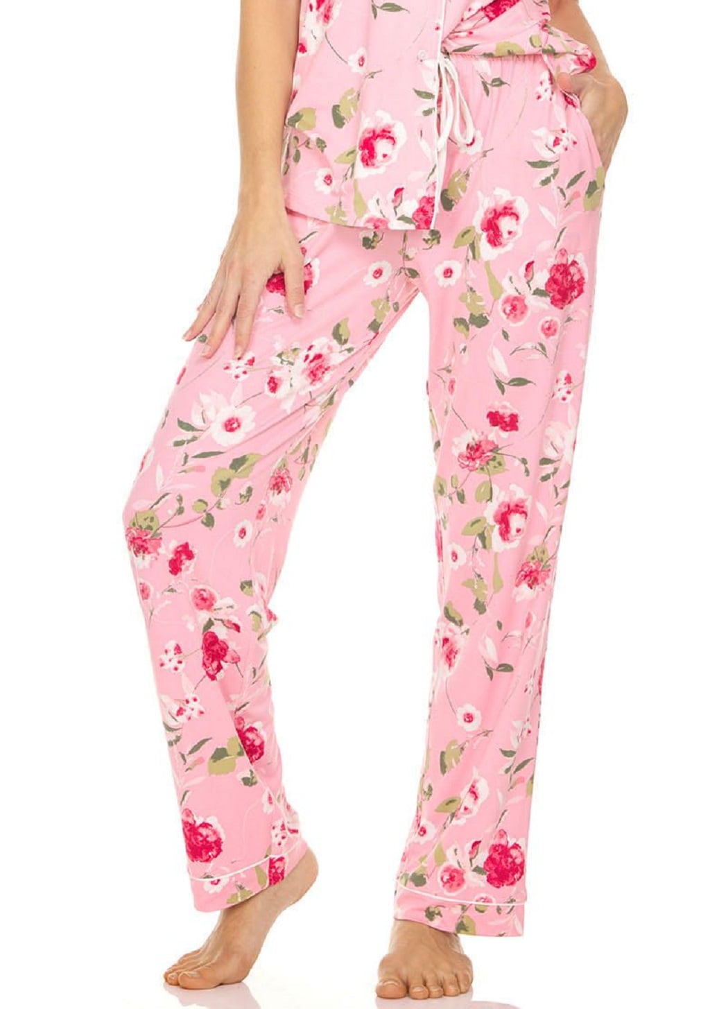 Flora Nikrooz Women's Comfortable Printed Pajama Pants, Small, Pink ...