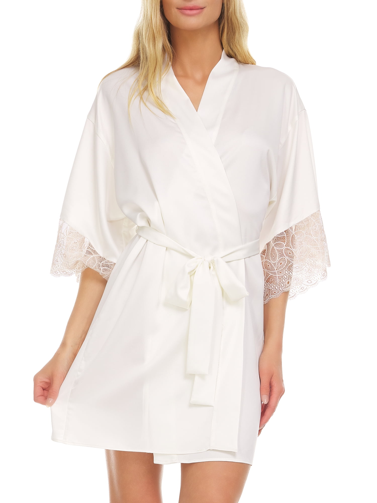 Flora Nikrooz Womens Sydney Charmeuse Wrap Robe Style-Q81255 - Walmart.com