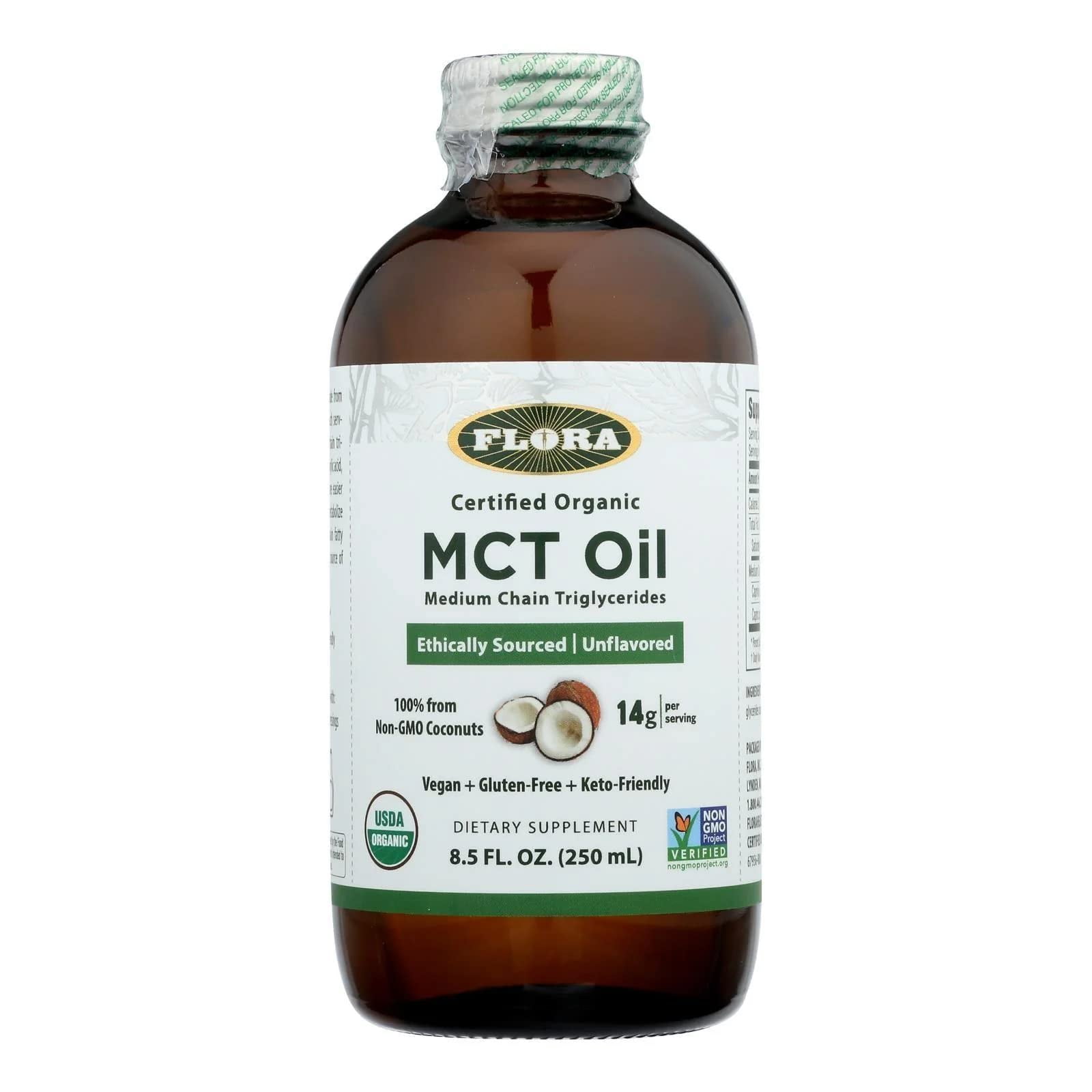 Flora Organic MCT Oil from Ethically Sourced Coconuts, 8.5 oz Liquid in ...