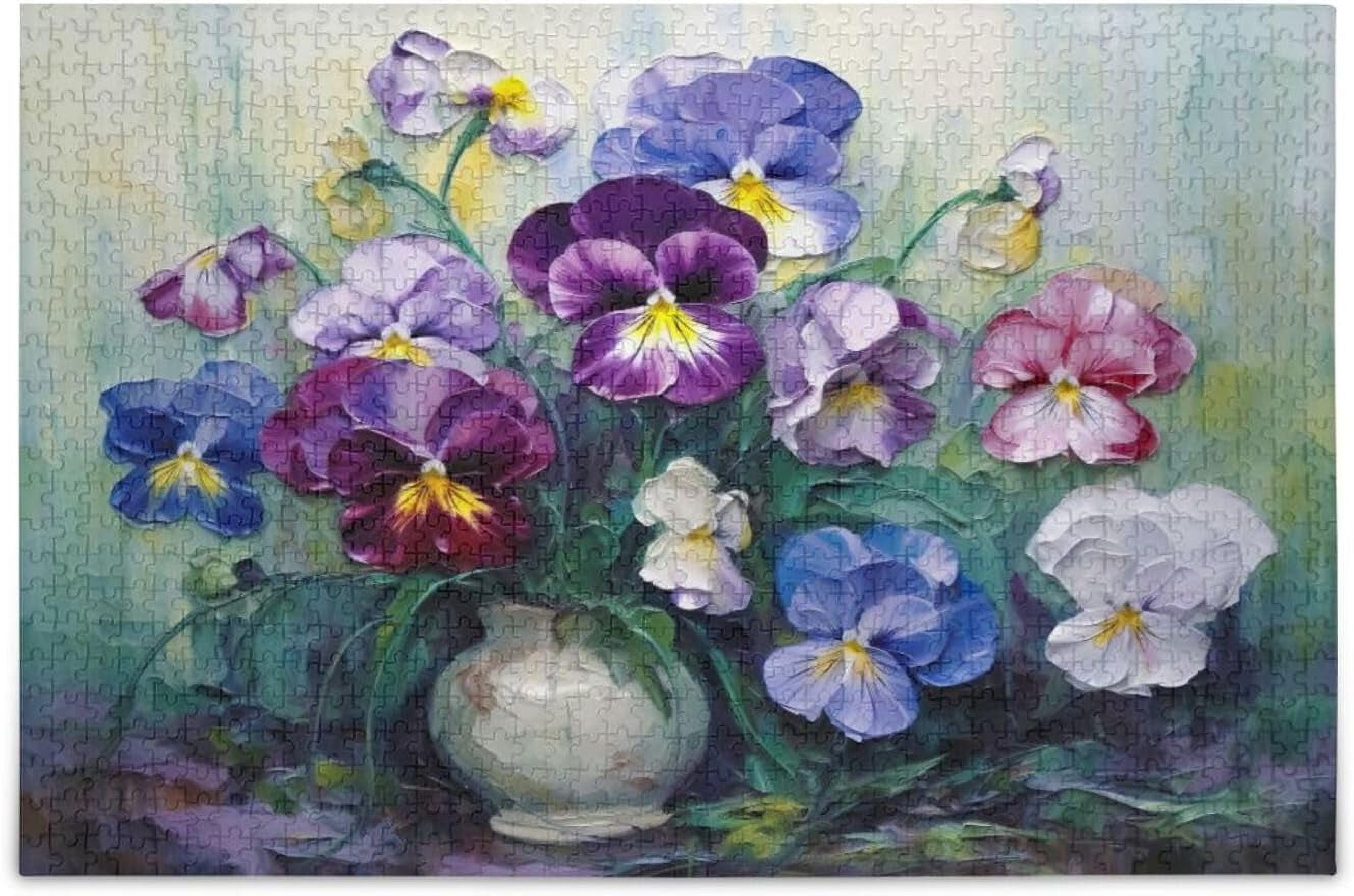 Flora Painting Puzzle 1000 Pieces - Wooden Jigsaw Puzzles for Family ...