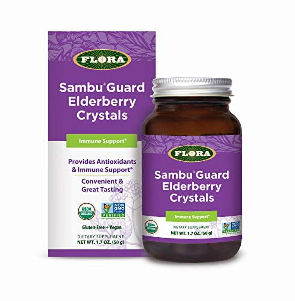 Flora Sambu Guard Elderberry Crystals, Immune Booster, 1.7 oz, 3 Pack ...