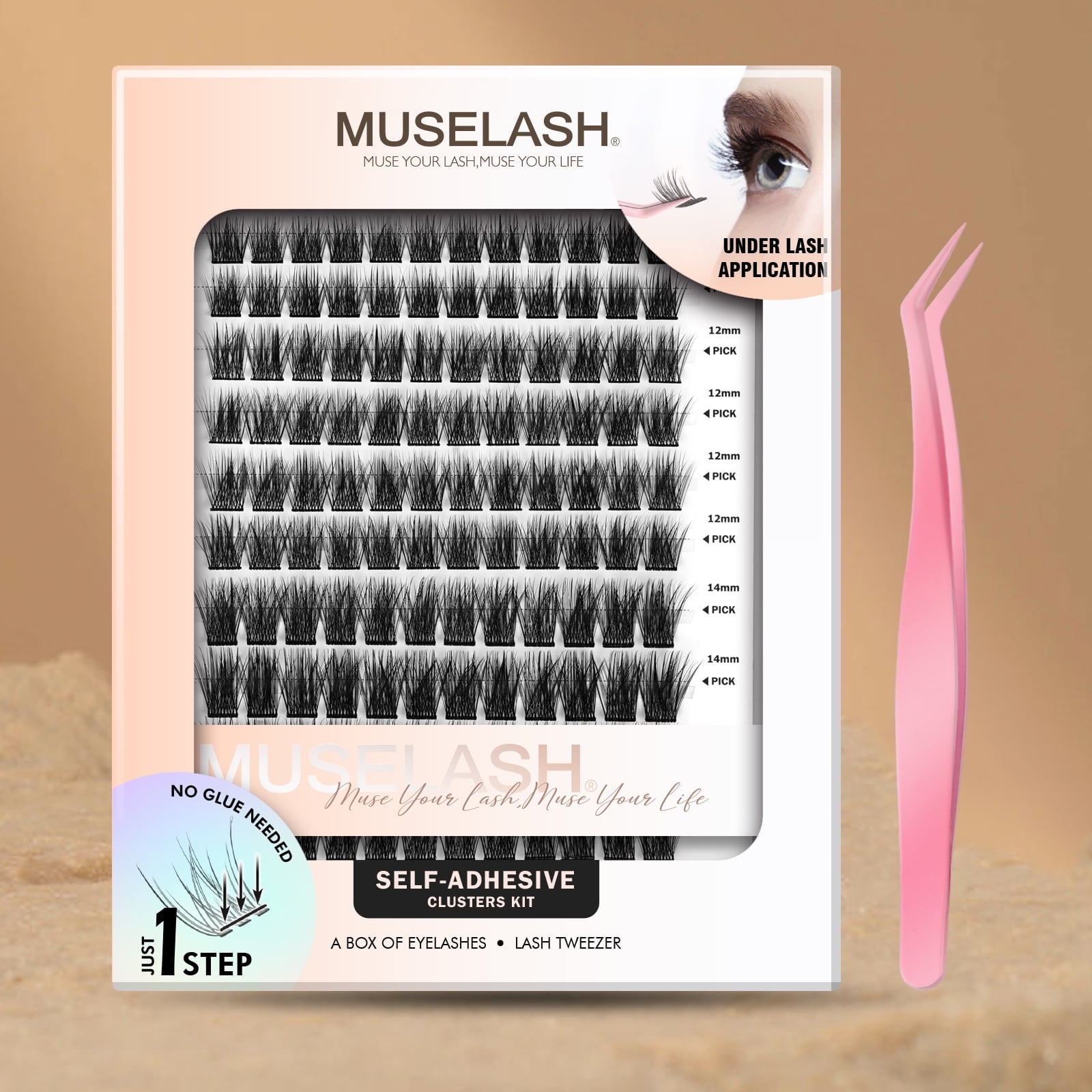 Artemis Whisper Self-Adhesive Lash Kit | 156PCS Pre-Glued Wide Band ...