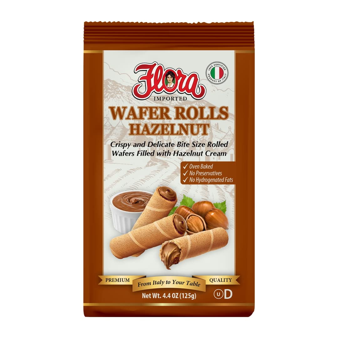 Flora Wafer Rolls Hazelnut - Italian Rolled KMC2Wafers with Hazelnut ...