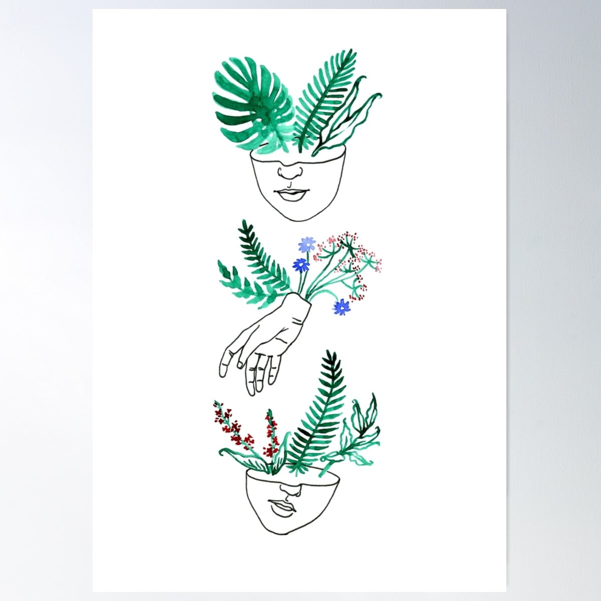 Flora Y Fauna Poster Wall Art, Modern Wall Decor For Living Room ...