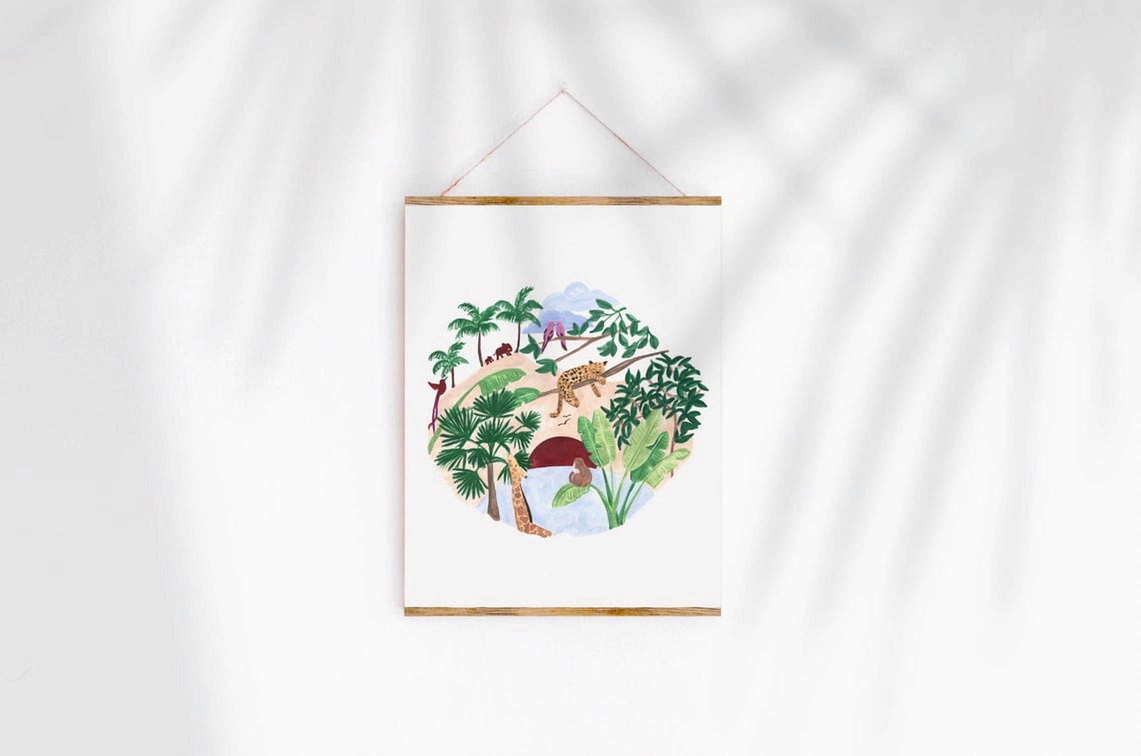 Flora and Fauna Poster Tropical Gouache Artwork (Multiple Sizes, Matte ...