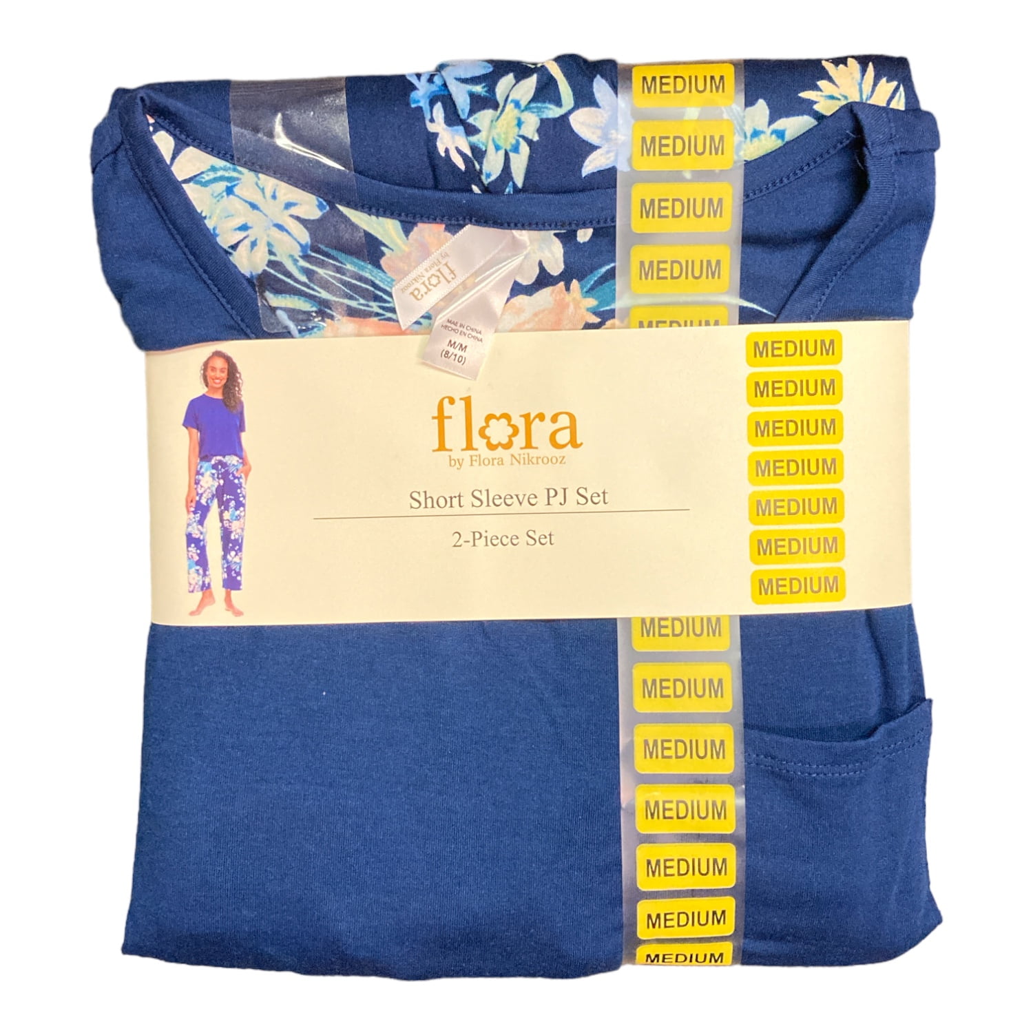 Flora By Flora Nikrooz 2 Piece Pj Set Drawstring Waistband Soft