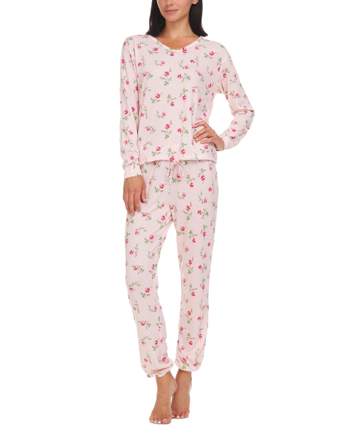 Flora by Flora Nikrooz Womens Jenna Printed Sweater Knit Pajama Set ...