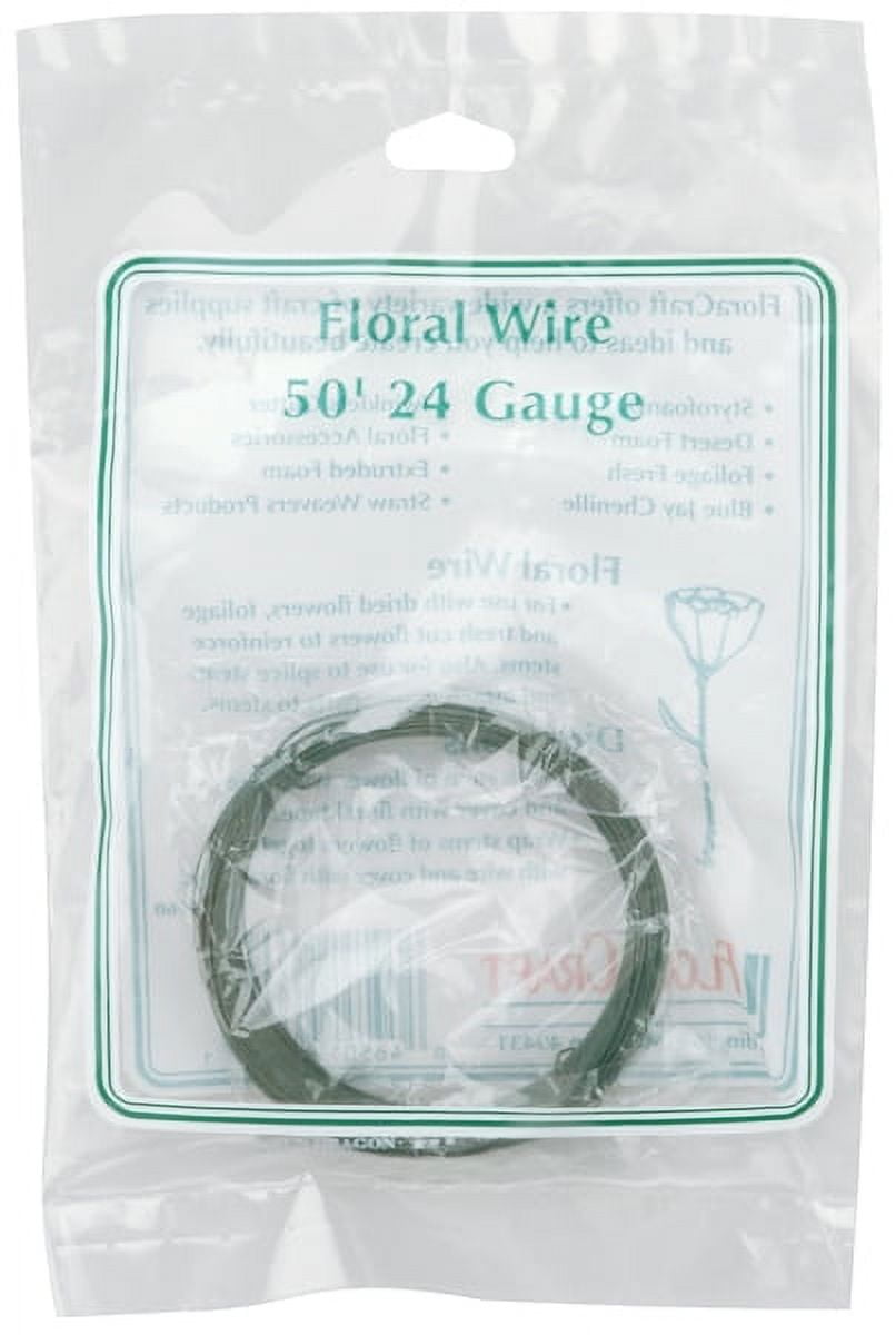 FloraCraft 24 Gauge Floral Wire 50'-Green - Walmart.com