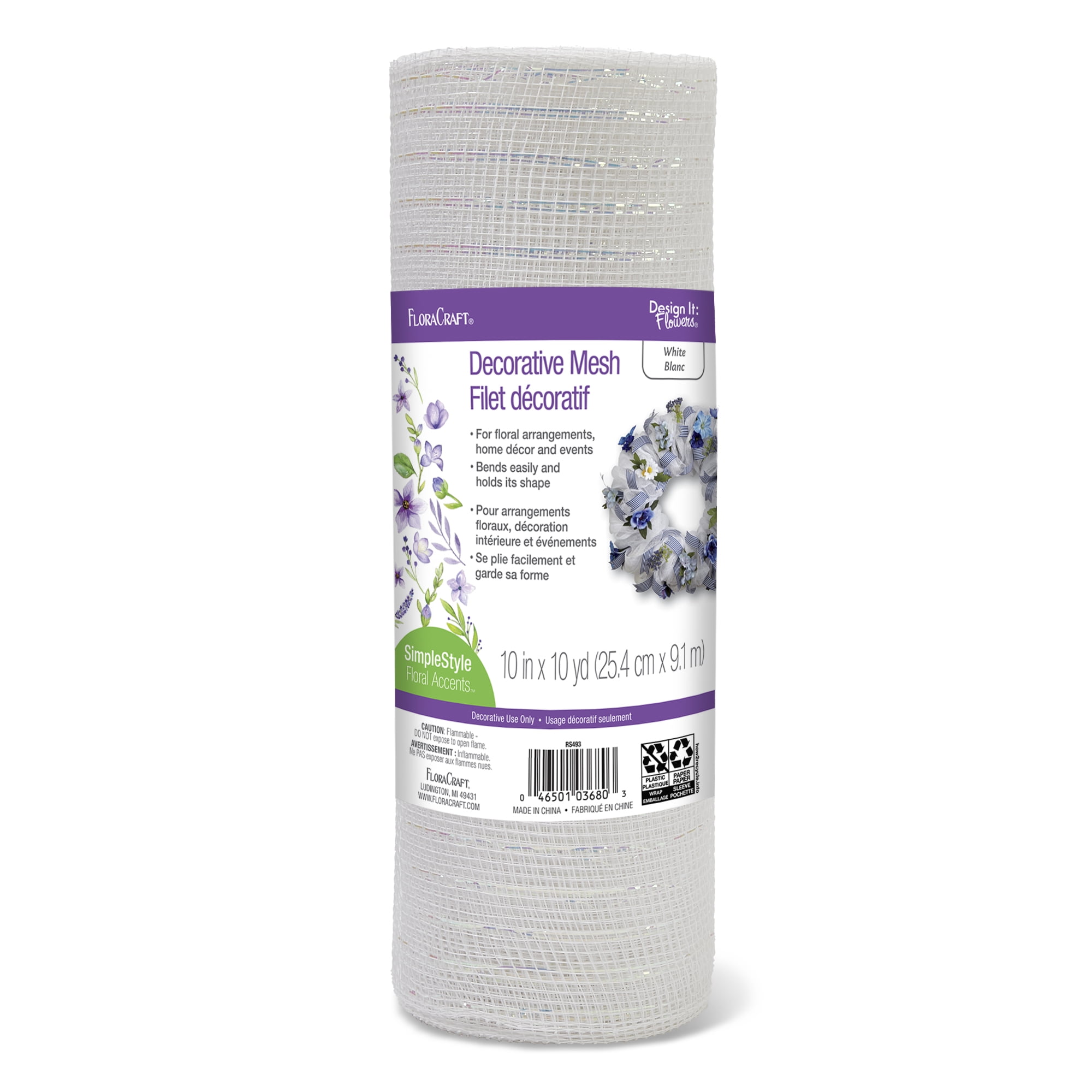 FloraCraft Decorative Mesh 10-inch x 10 Yard-white - Walmart.com