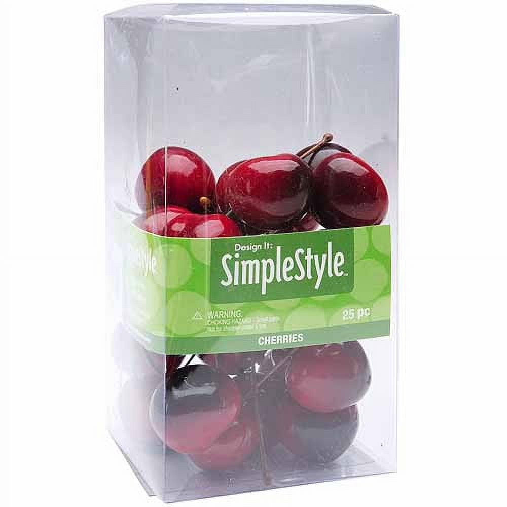 FloraCraft Design It Simple Decorative Fruit Mini Cherries Pack, 25 ...
