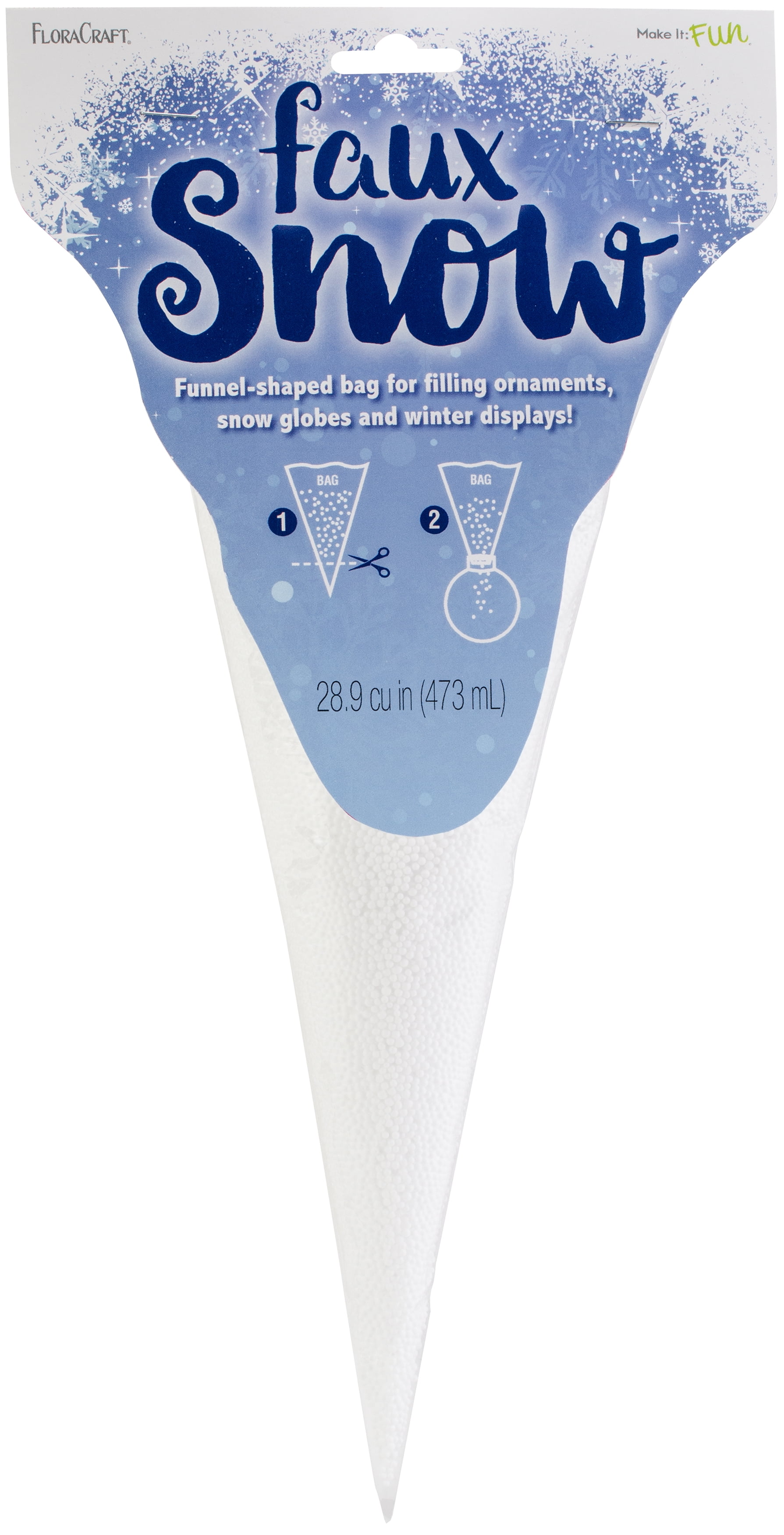 FloraCraft Faux Snow Globe Filler-2mm White, 473ml, 28.9 Cubic Inches ...
