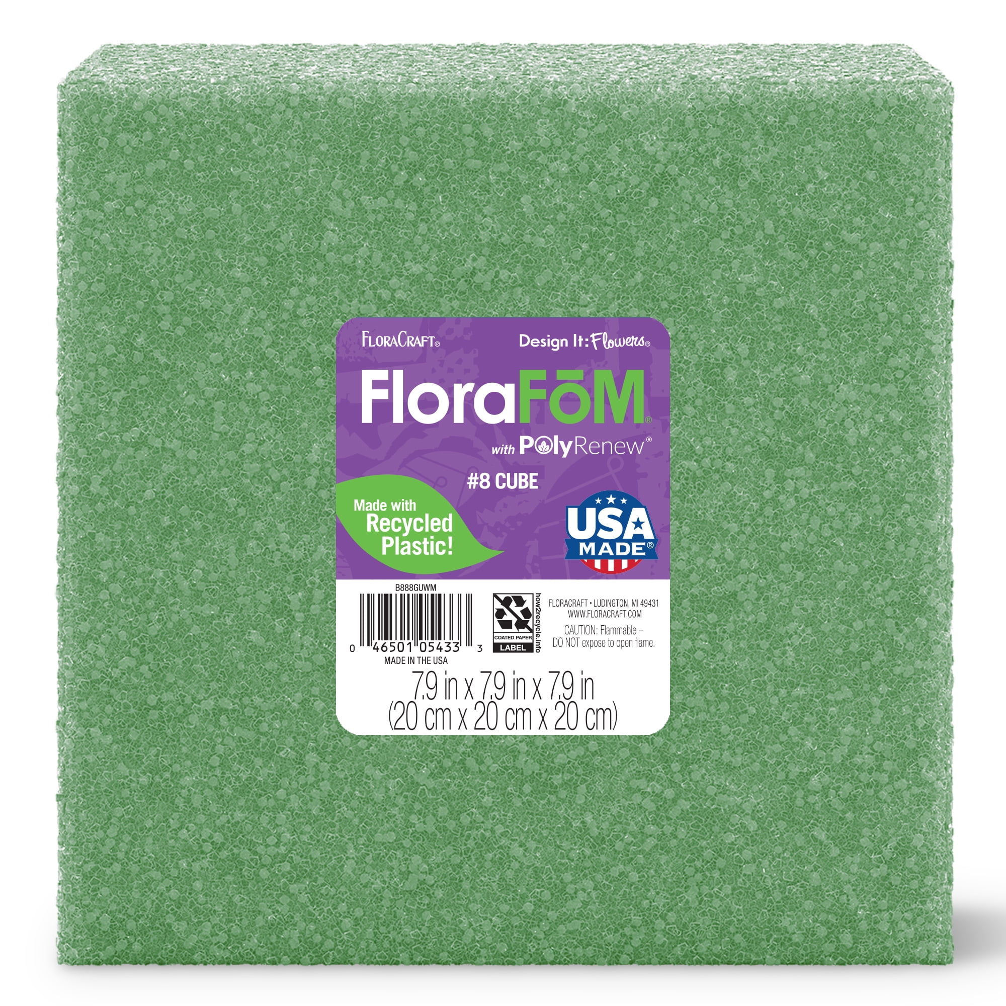 FloraCraft FloraFōM Floral Arranging Cube 7.9 inch x 7.9 inch x 7.9 ...